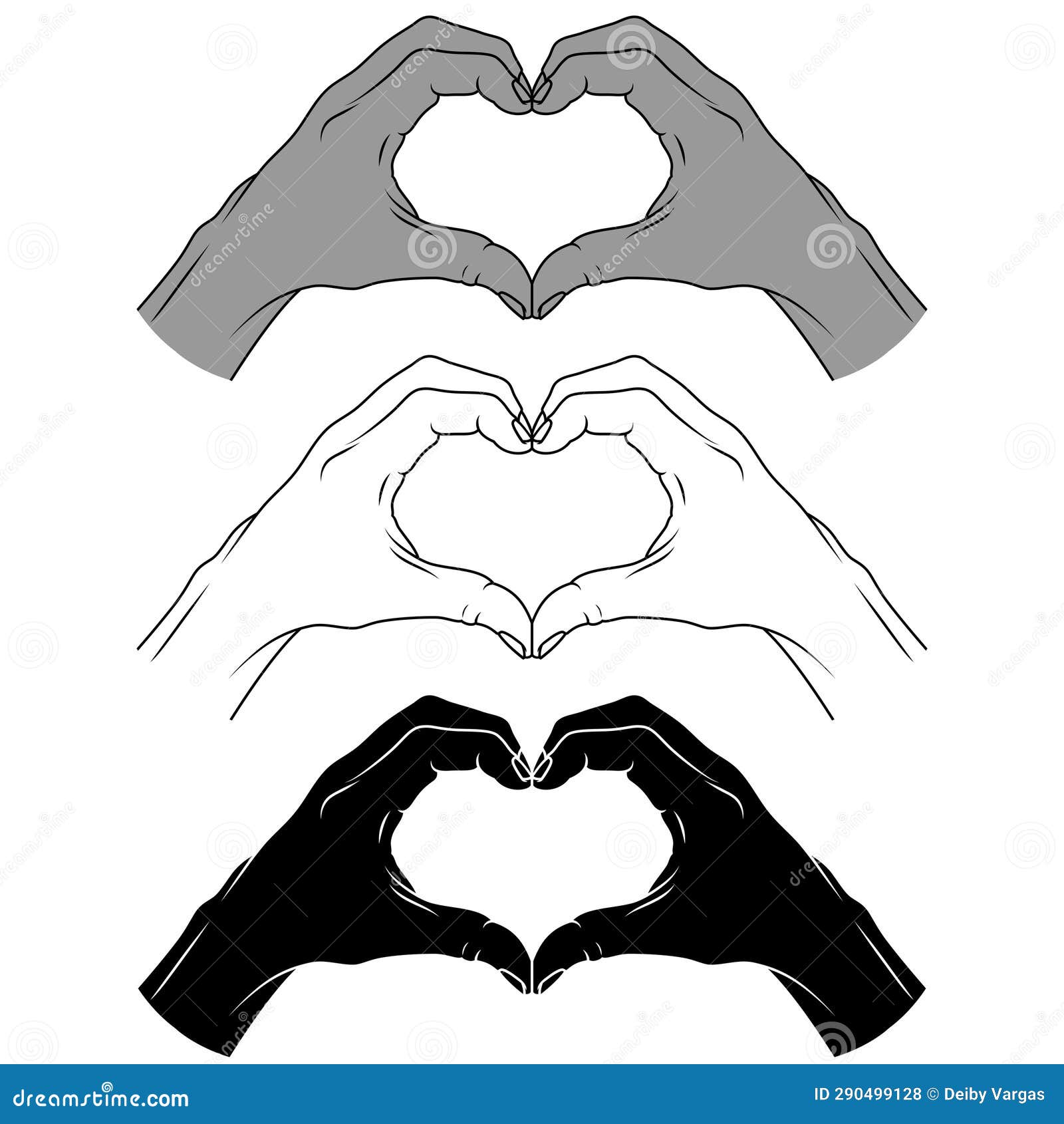 Hands Forming a Heart Symbol of Love Stock Vector - Illustration of ...
