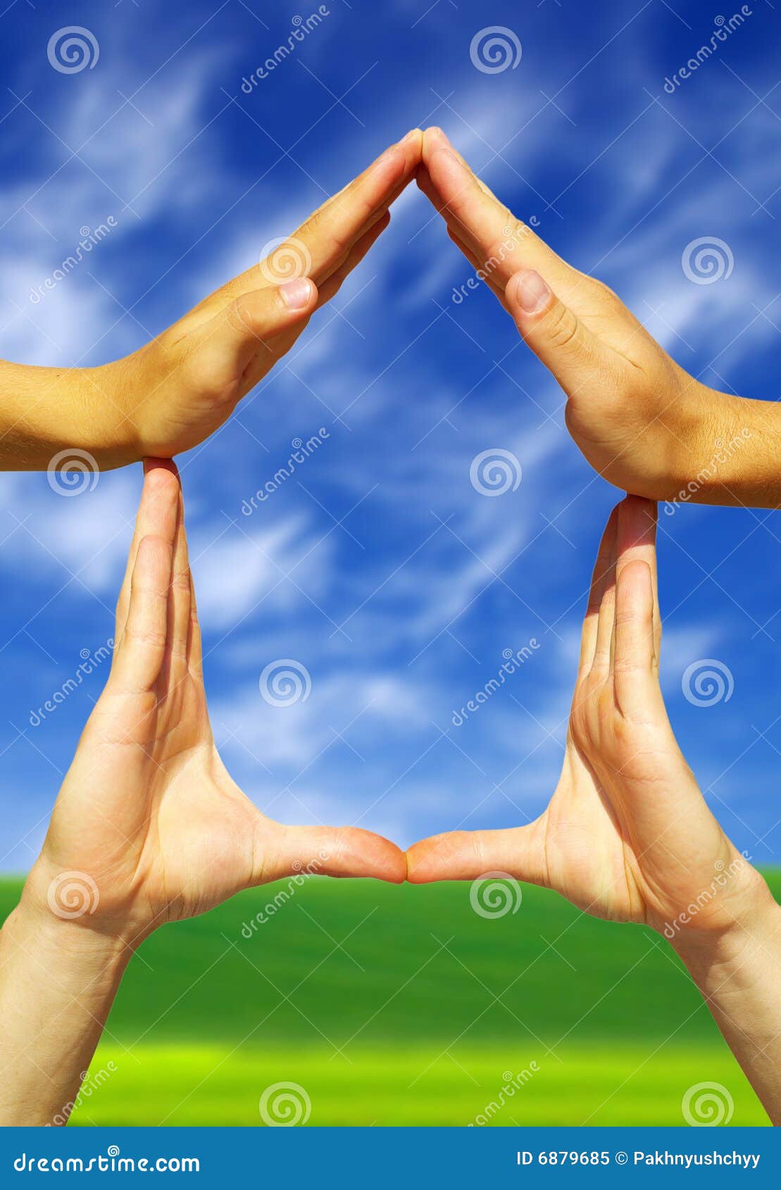 Hands Forming House Symbol stock image. Image of people - 6879685