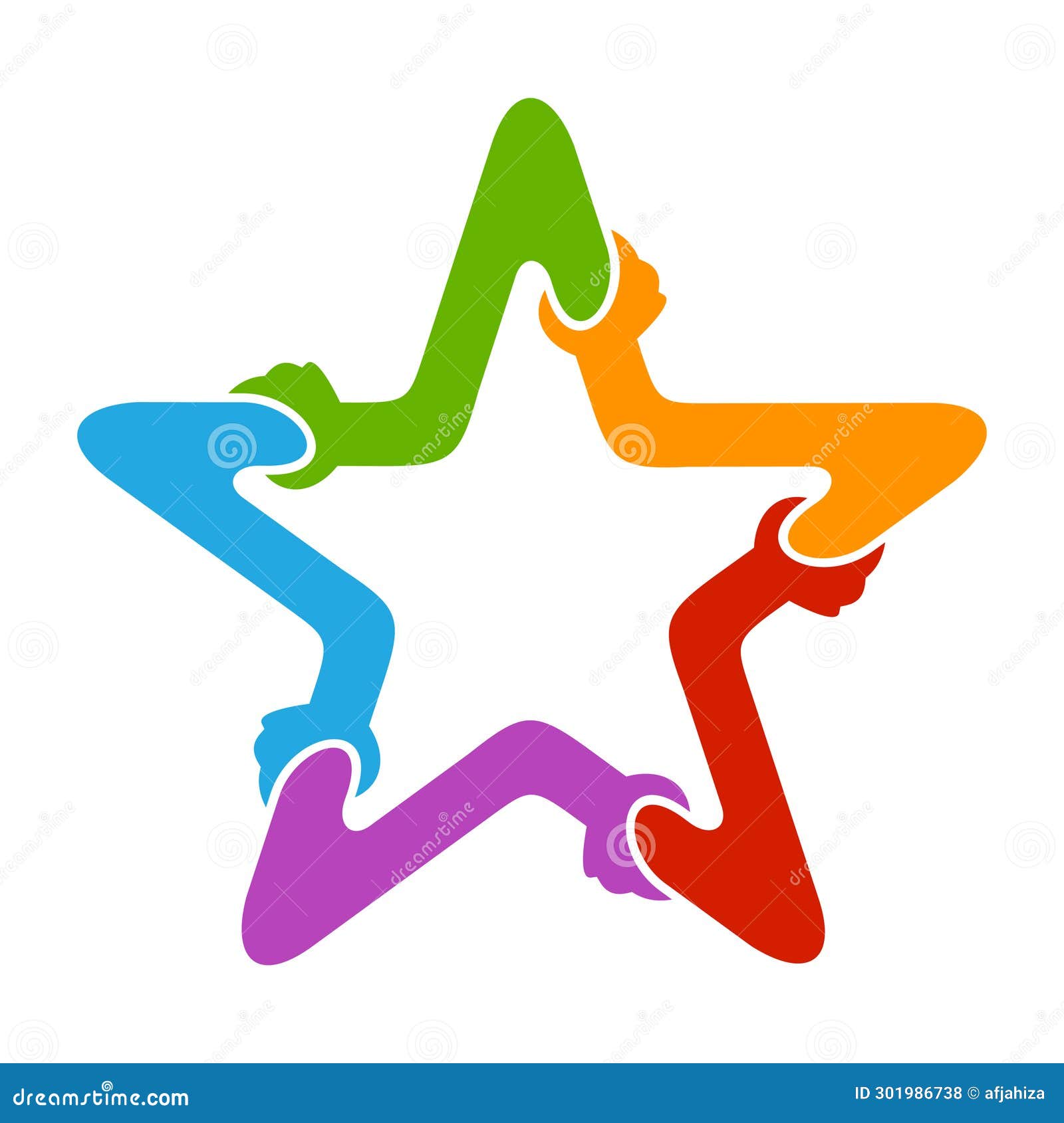 Hands Forming a Star Vector Logo Design Stock Illustration ...