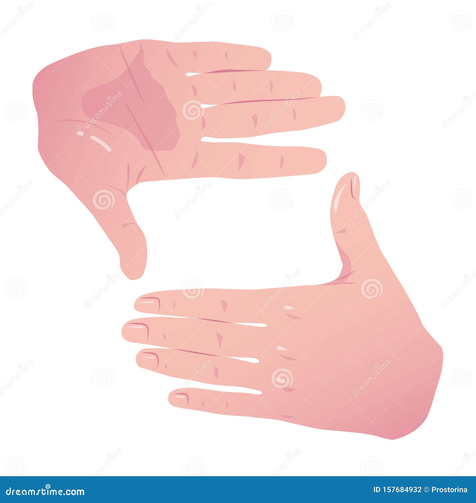 Framing Concept Of A Photo With Two Hands Forming A Rectangle. Vector ...