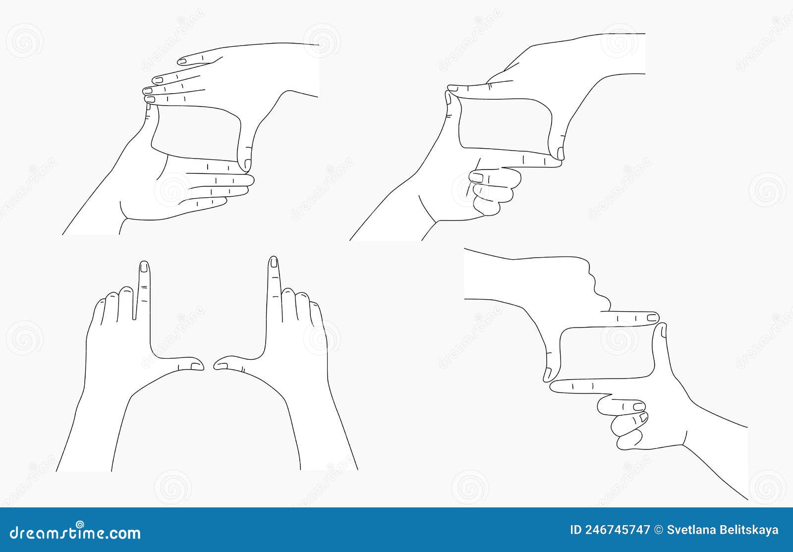 Hands in Frame Gesture Editable Stroke Stock Vector - Illustration of ...