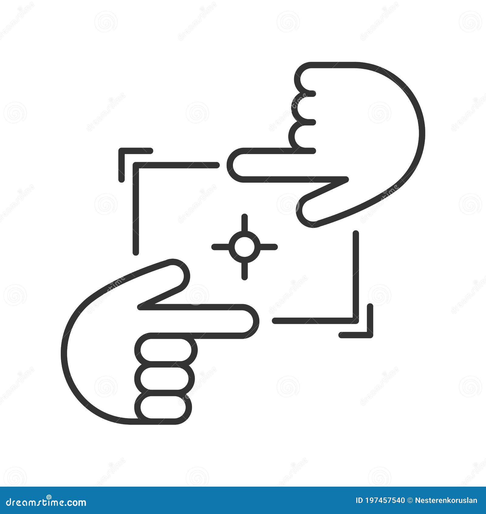 Hands frame linear icon stock vector. Illustration of contour - 197457540