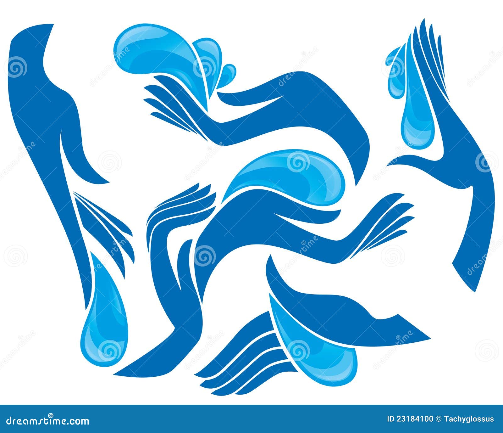 Hands and fresh water stock illustration. Illustration of digital ...