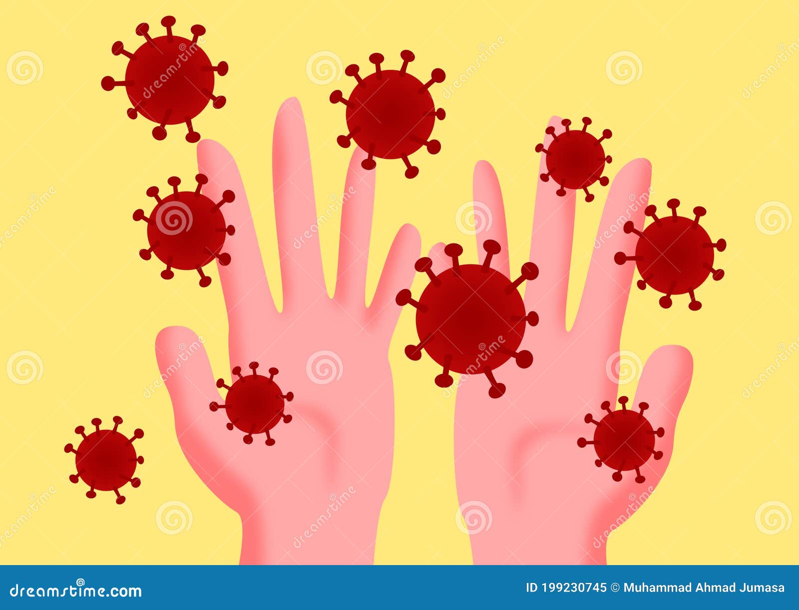 Hands Full of Bacteria and Viruses Vector Stock Vector - Illustration ...