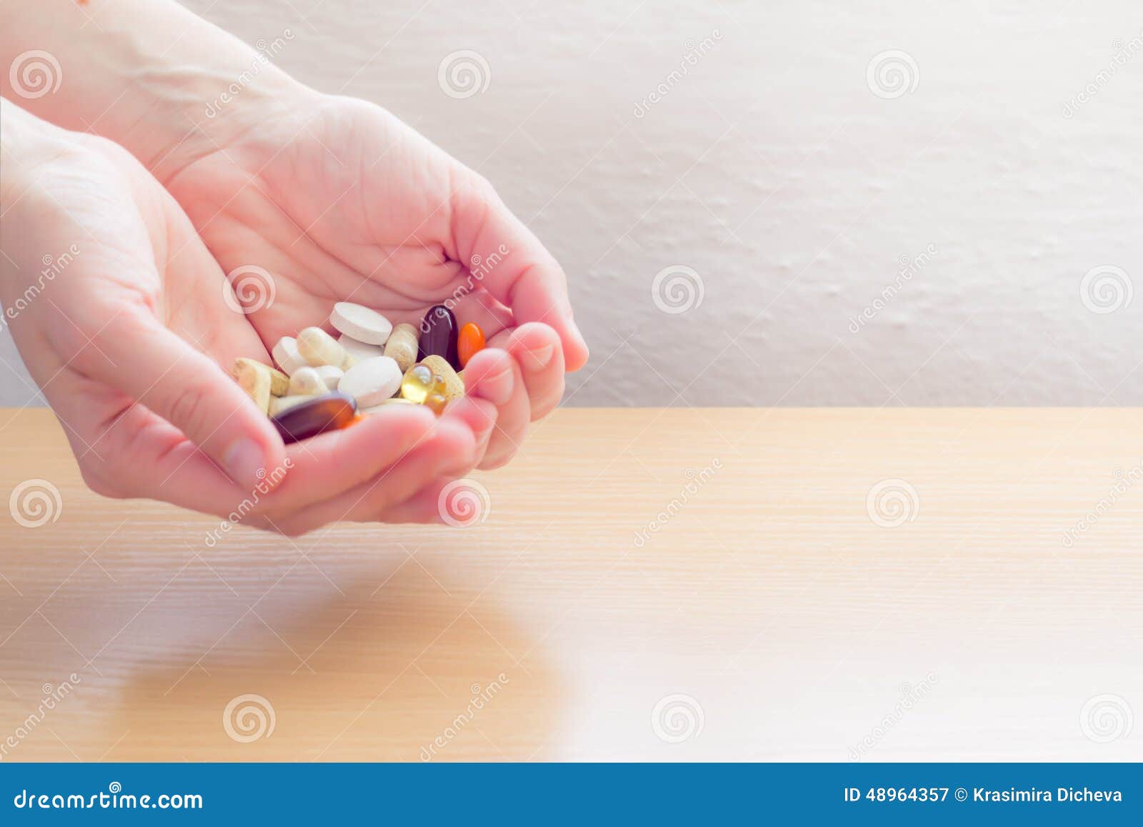 Hands Full Of Medication. Tablets And Pils Stock Image | CartoonDealer ...