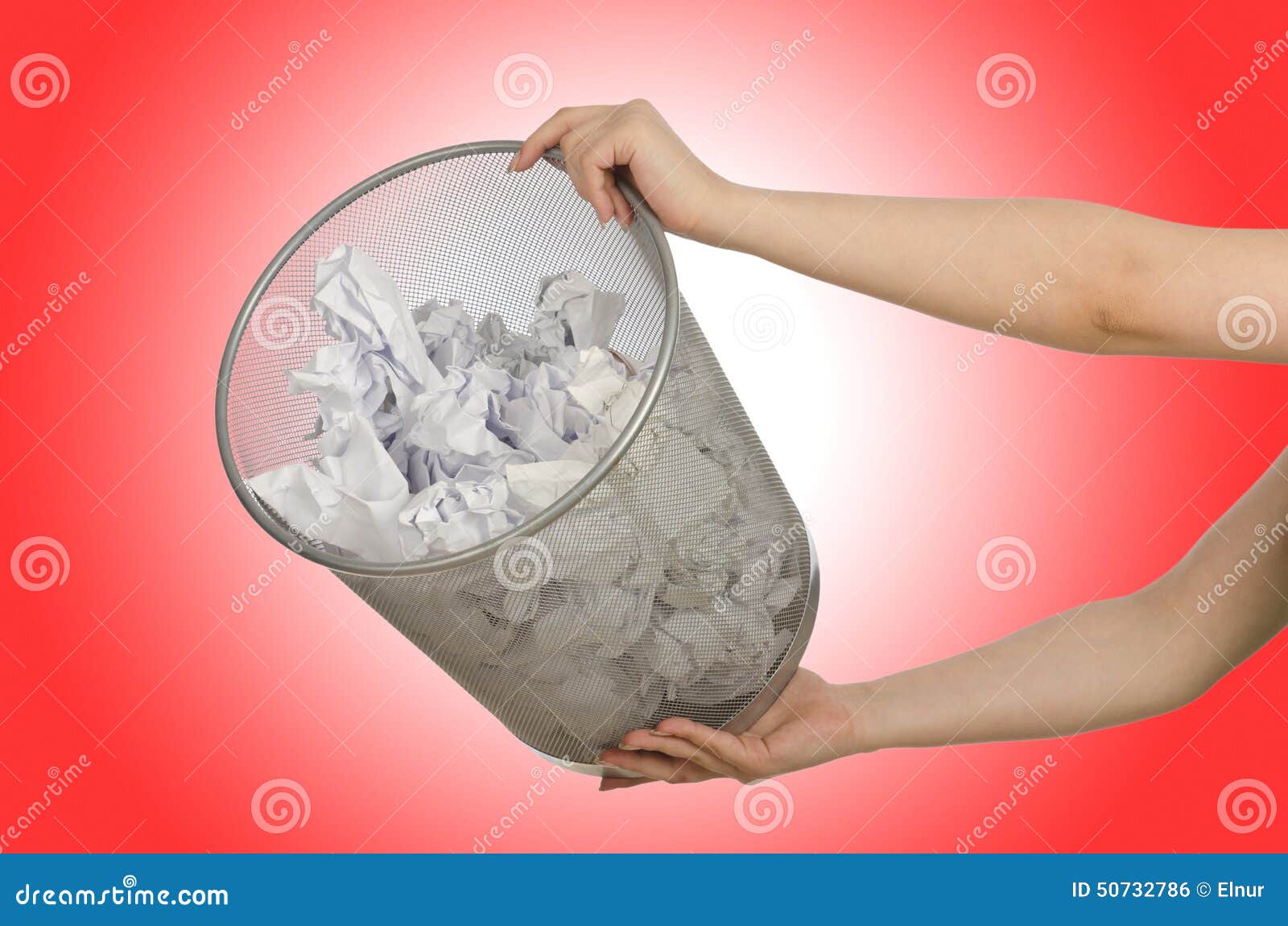 Hands with garbage bin stock photo. Image of metal, paperwork - 50732786