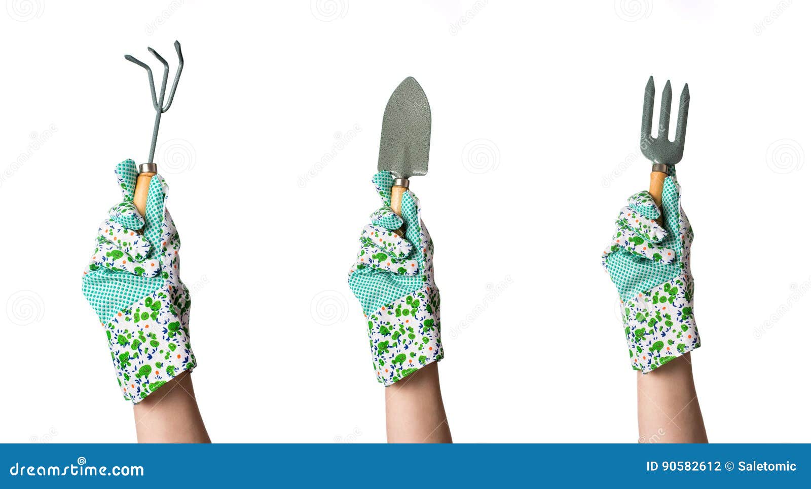 Hands in Garden Gloves Holding Gardening Tool Stock Photo - Image of ...