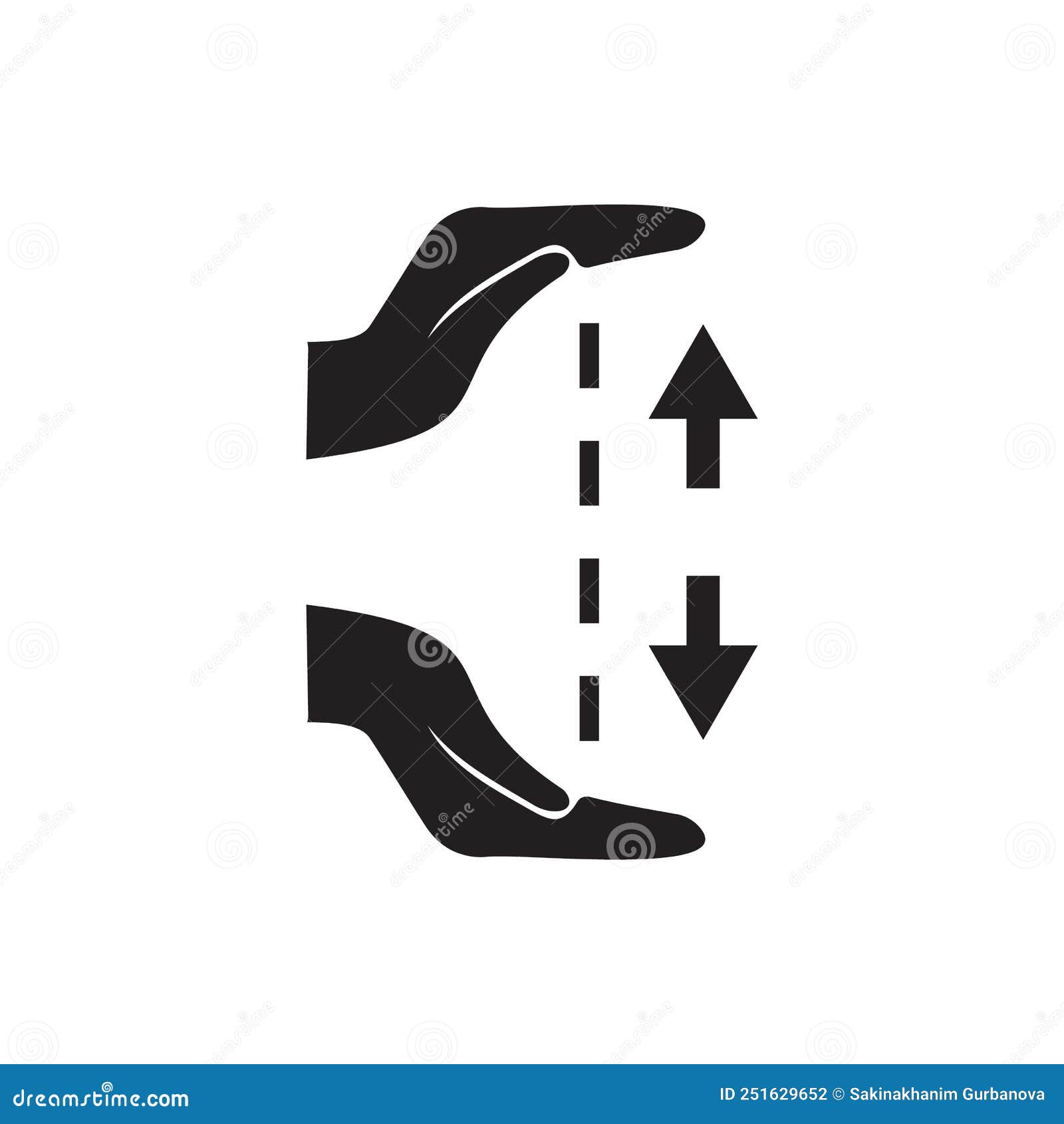 Hands in Gesture of Measuring - Minimal Icon Stock Vector ...