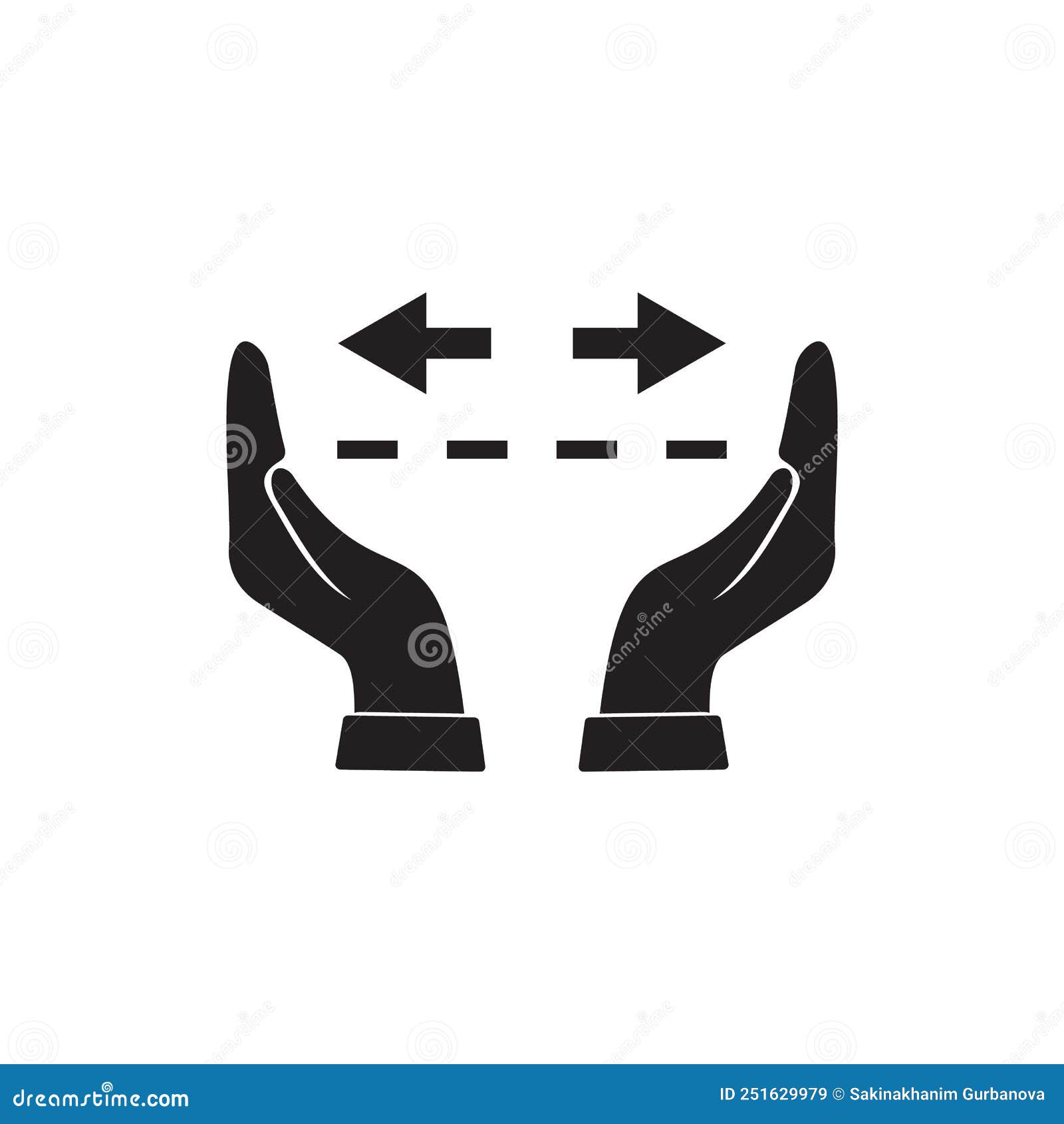 Hands in Gesture of Measuring - Minimal Icon Stock Illustration ...