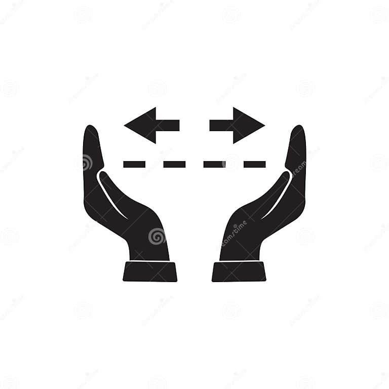 Hands in Gesture of Measuring - Minimal Icon Stock Illustration ...