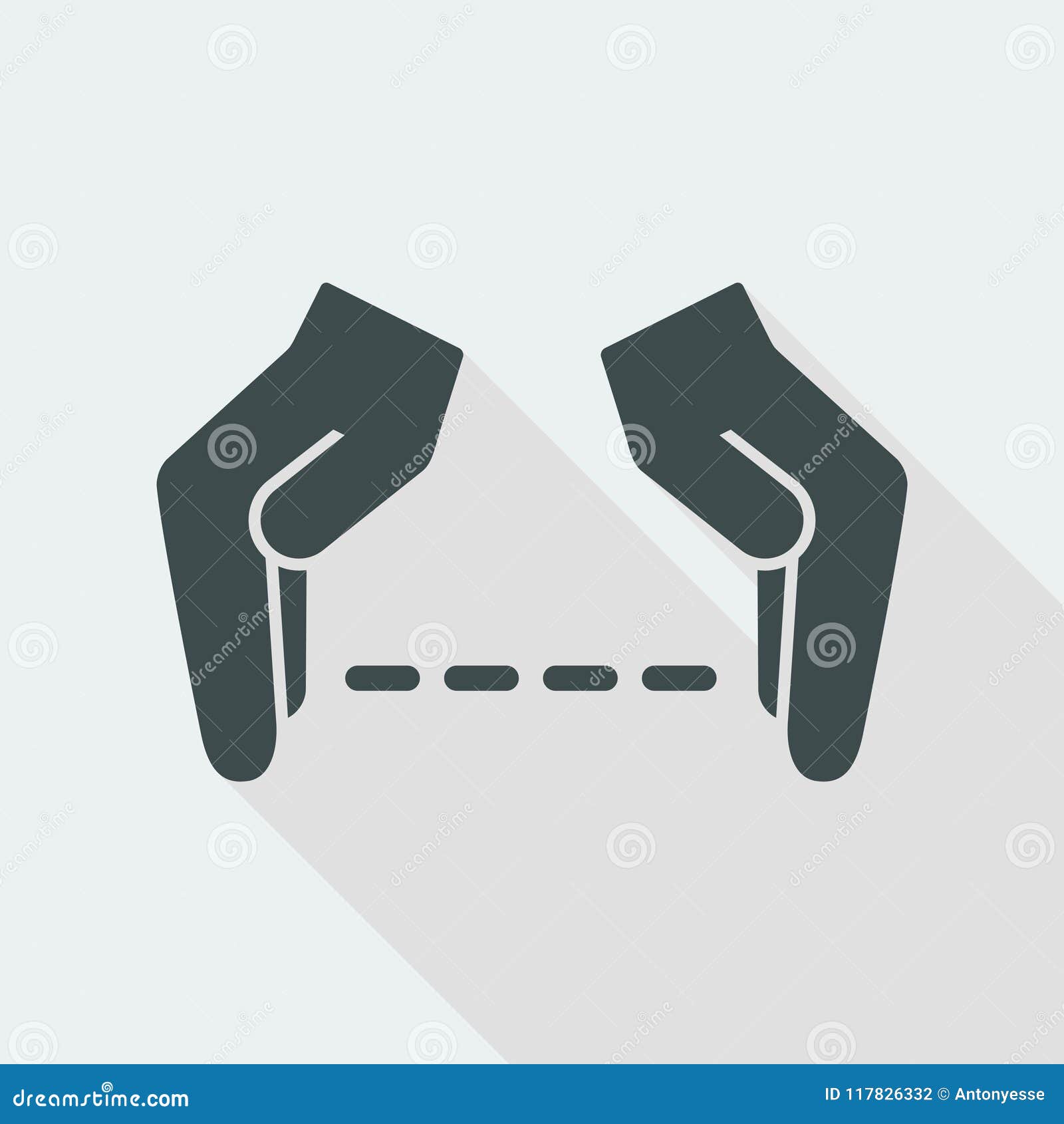 Hands in Gesture of Measuring - Vector Minimal Icon Stock Vector ...