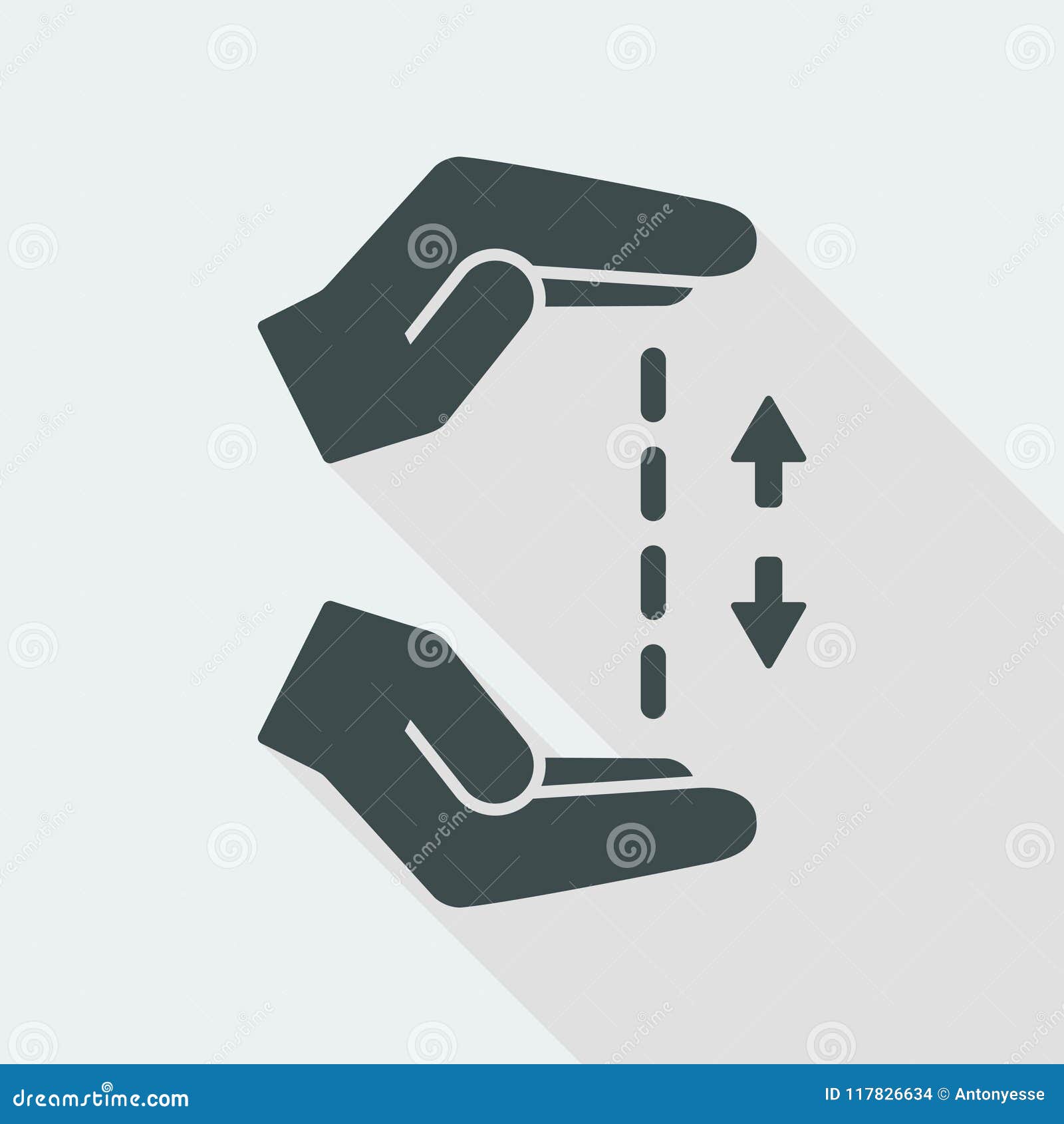 Hands in Gesture of Measuring - Vector Minimal Icon Stock Vector ...