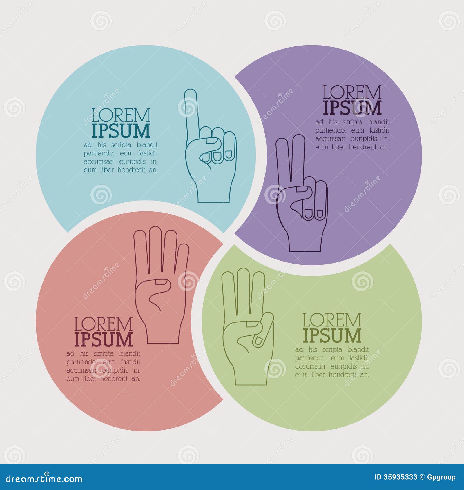 Hands Gesture Numbers. Human Palm And Fingers Show Different Numbers ...