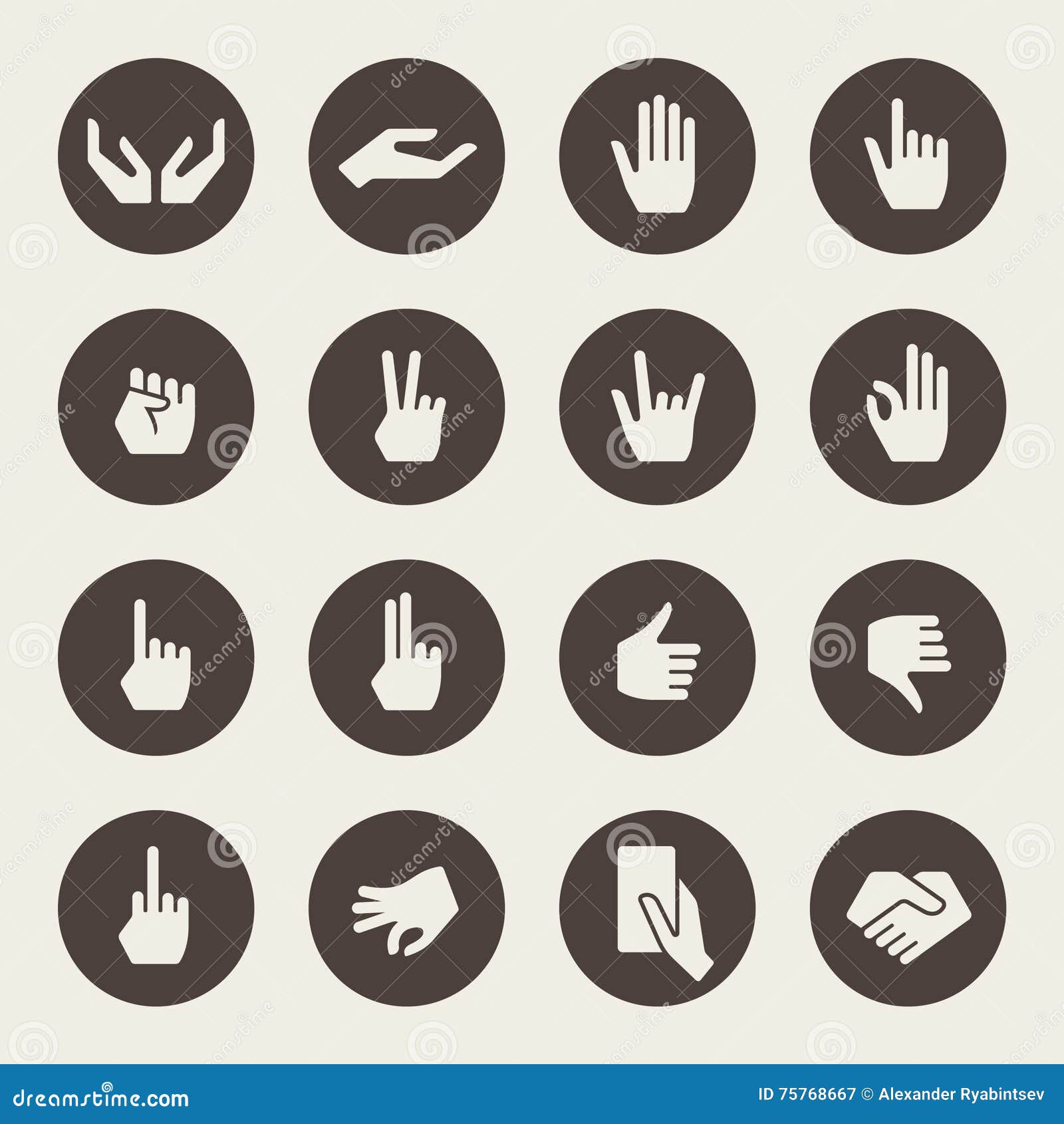 Hands Gestures Icon Set. Vector Illustration Stock Illustration ... Hands Gestures Icon Set. Vector Illustration Stock Illustration ...