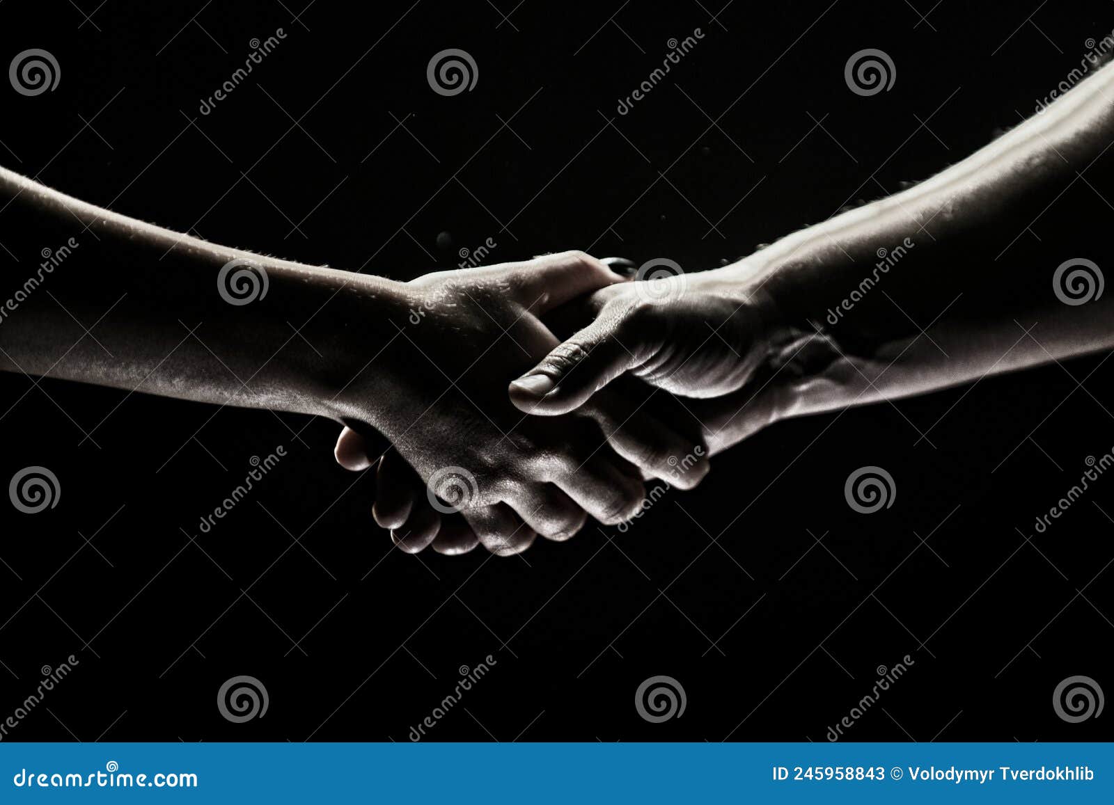 Hands Gesturing on Black Background. Giving a Helping Hand. Support and ...