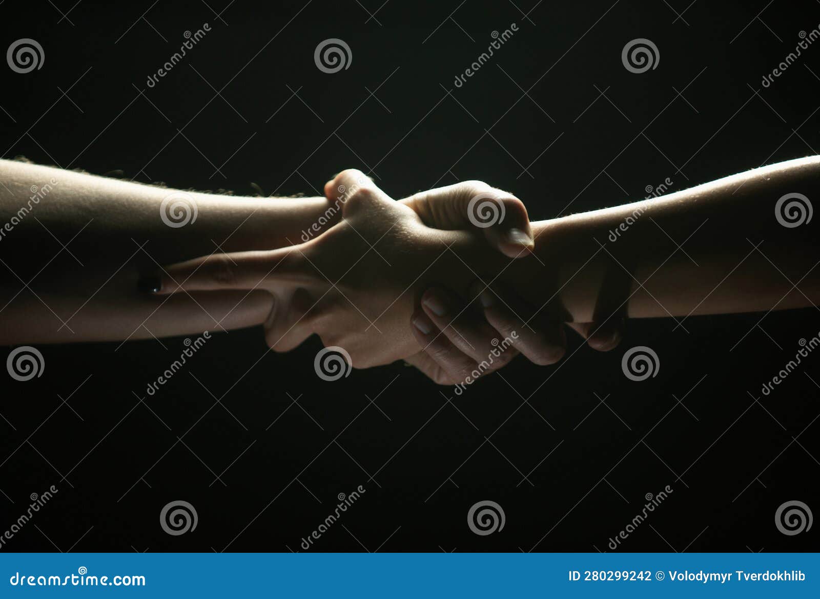 Hands Gesturing on Black Background. Giving a Helping Hand. Support and ...