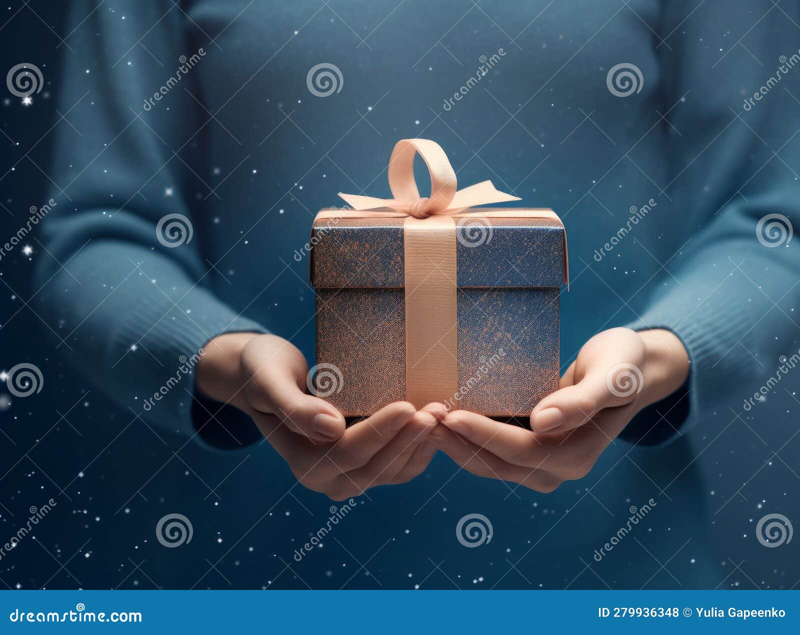 Hands with Gift Box. Illustration AI Generative Stock Illustration ...