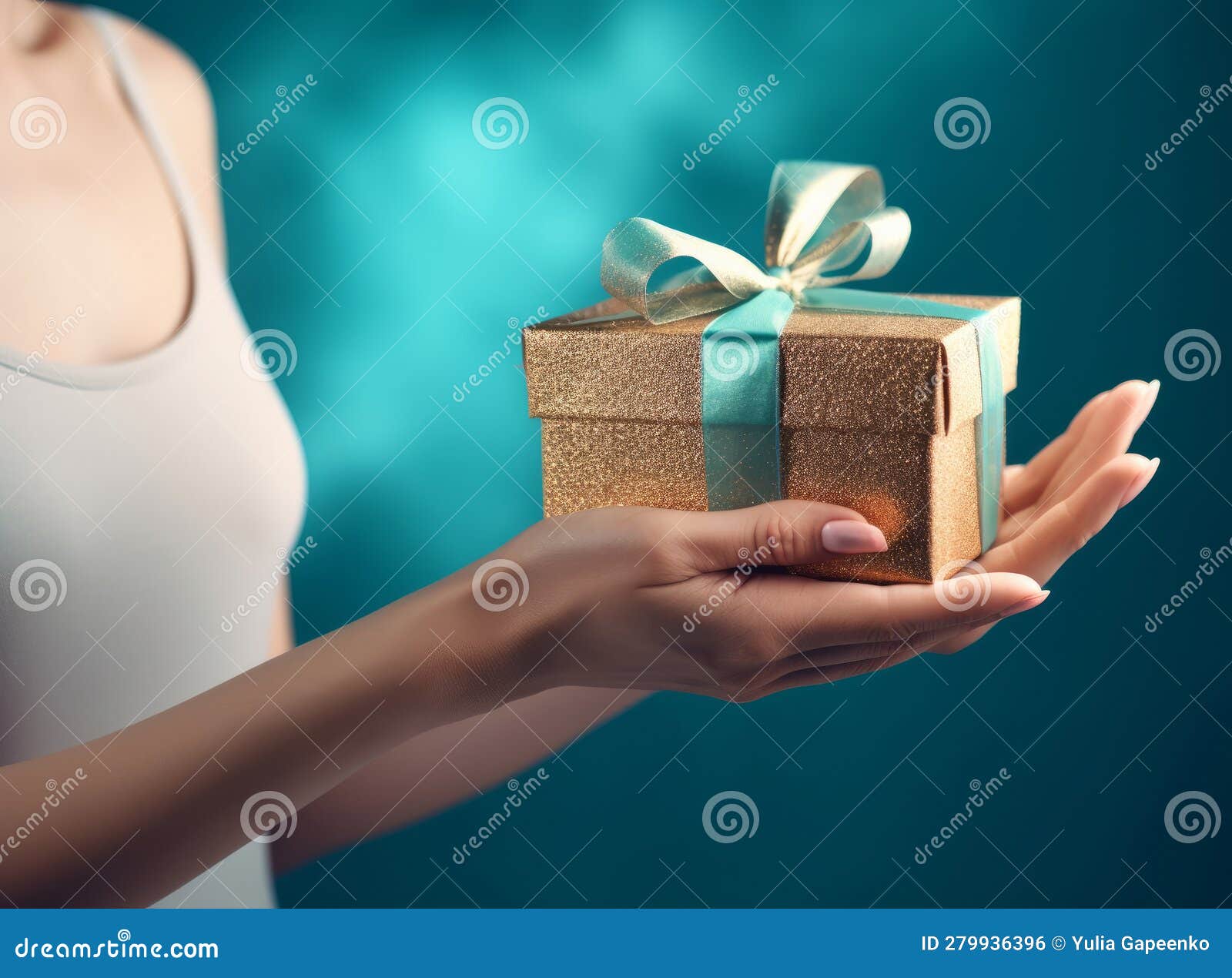 Hands with Gift Box. Illustration AI Generative Stock Illustration ...