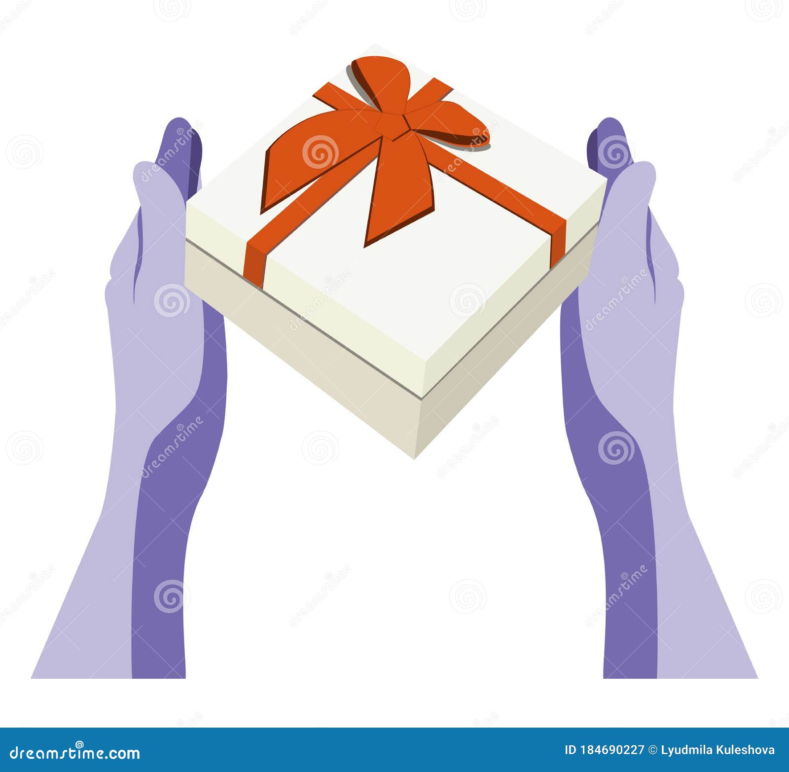 Hands with a gift stock vector. Illustration of gift - 184690227