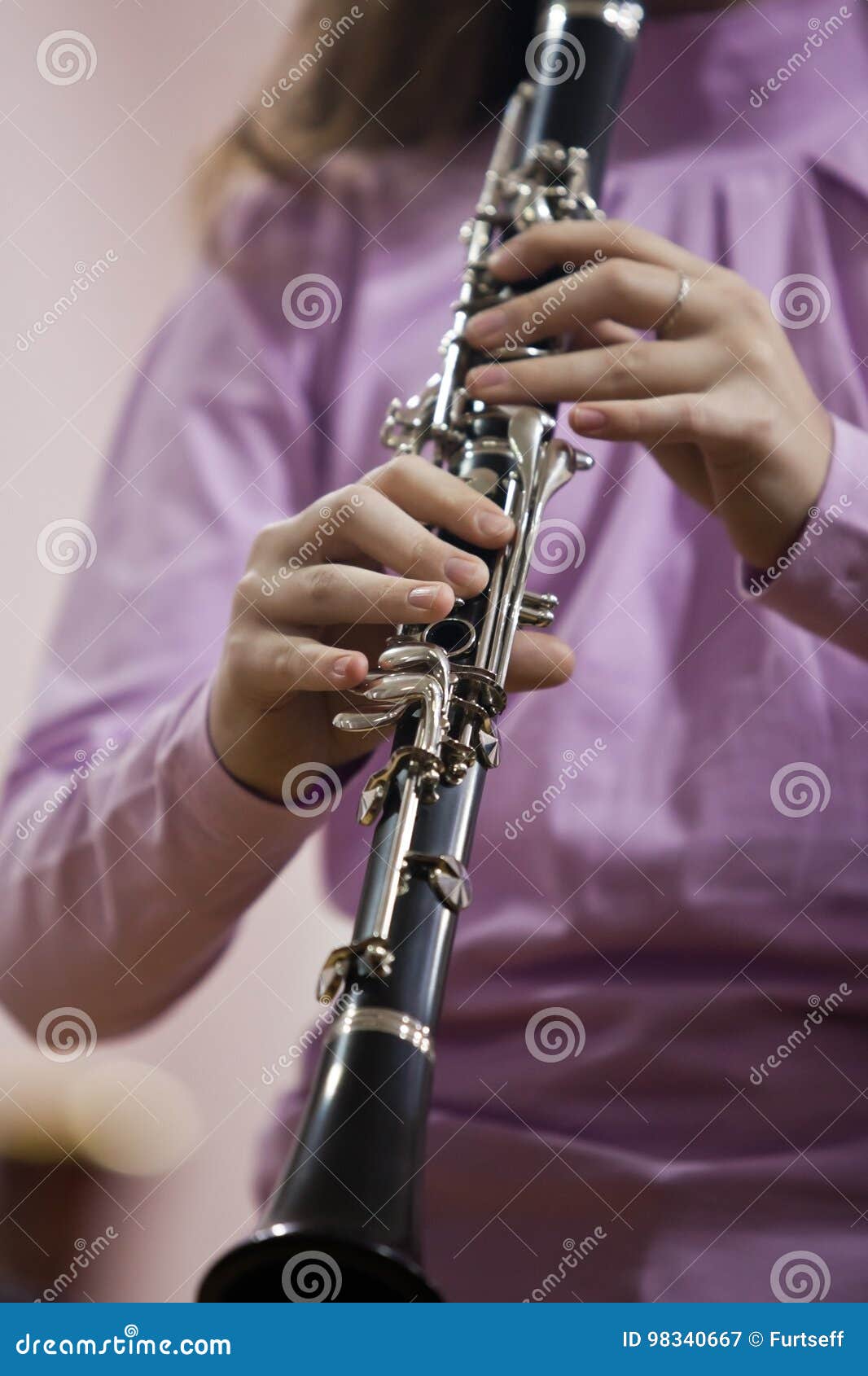 Hands Girl Playing the Clarinet Stock Image - Image of backgrounds ...
