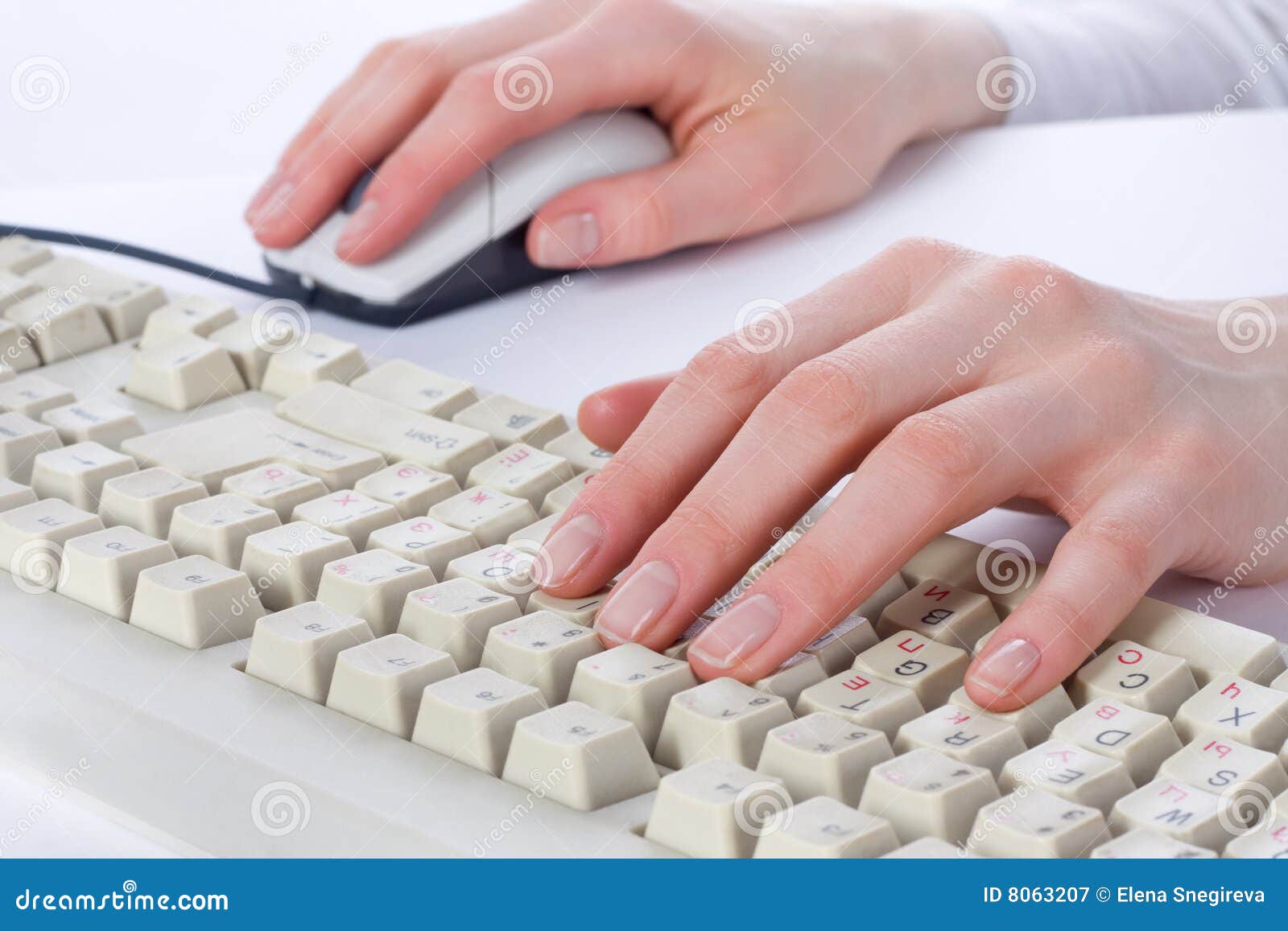 Hands of Girl Typing Text on Keyboard Stock Image - Image of business ...