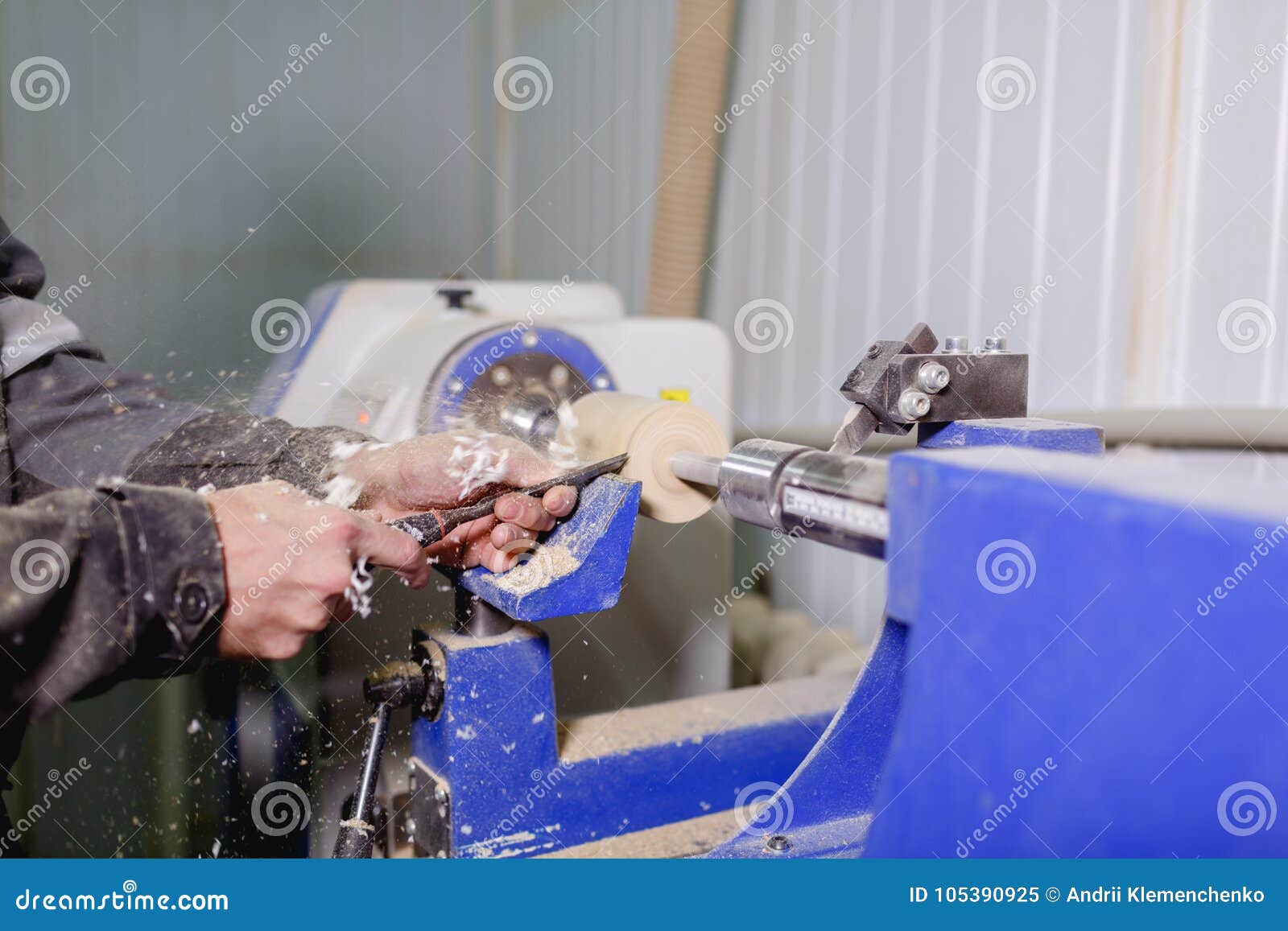 Hands Give the Workpiece Perfectly Round Shape on the Machine Stock ...