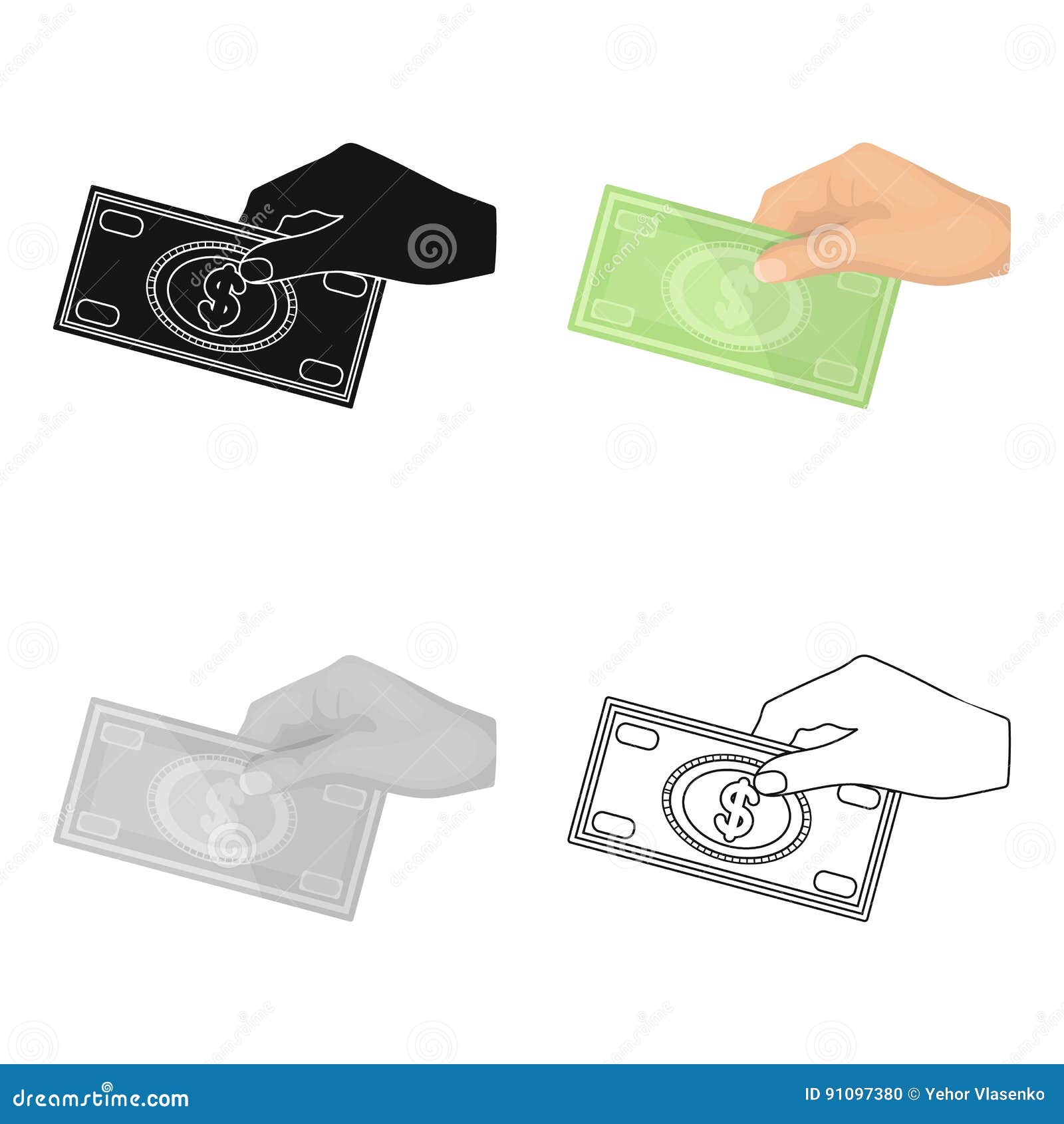 Hands Giving Money Icon In Cartoon Style Isolated On White Background ... Hands Giving Money Icon In Cartoon Style Isolated On White Background ...