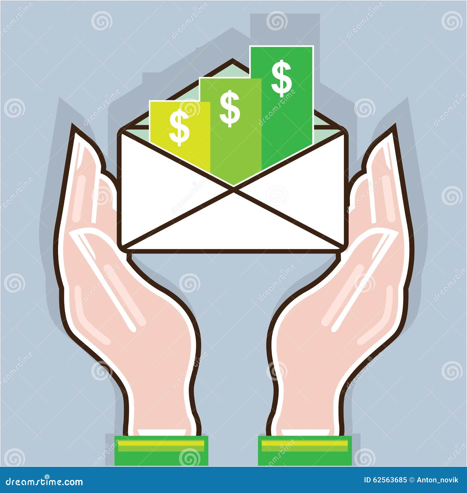 Hands Giving Receiving Checks Inside an Envelope Stock Vector ...