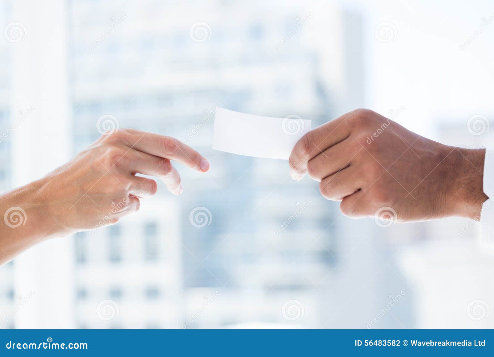Hands Giving Small Paper Sheet To Another One Stock Photo - Image of ...