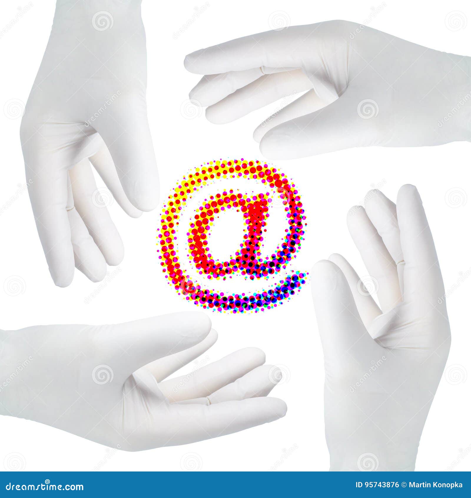 Hands with gloves, cut-out stock photo. Image of communication - 95743876