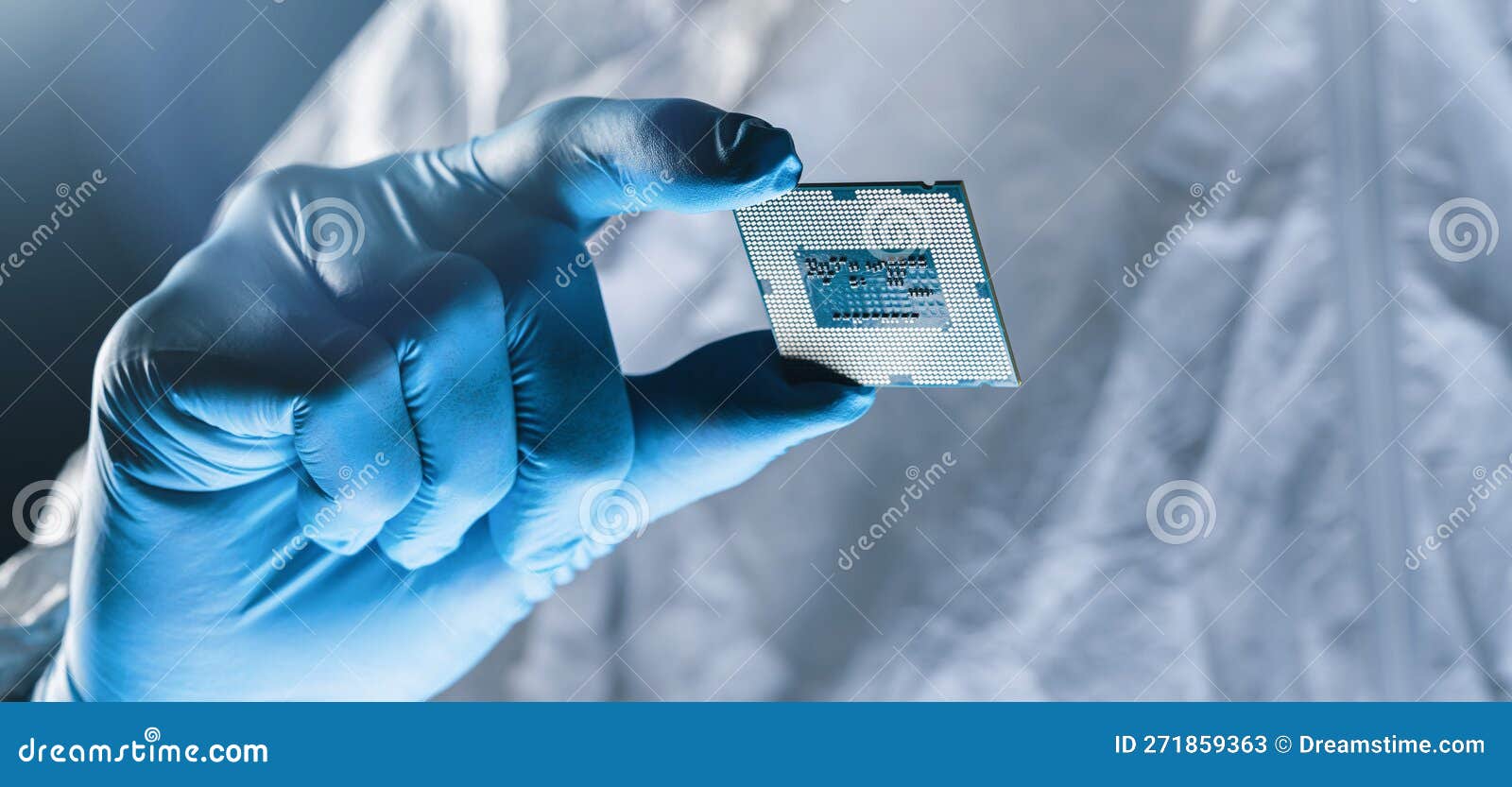 Hands in Gloves Hold Microchip Testing Microelectronics at a Ultra ...