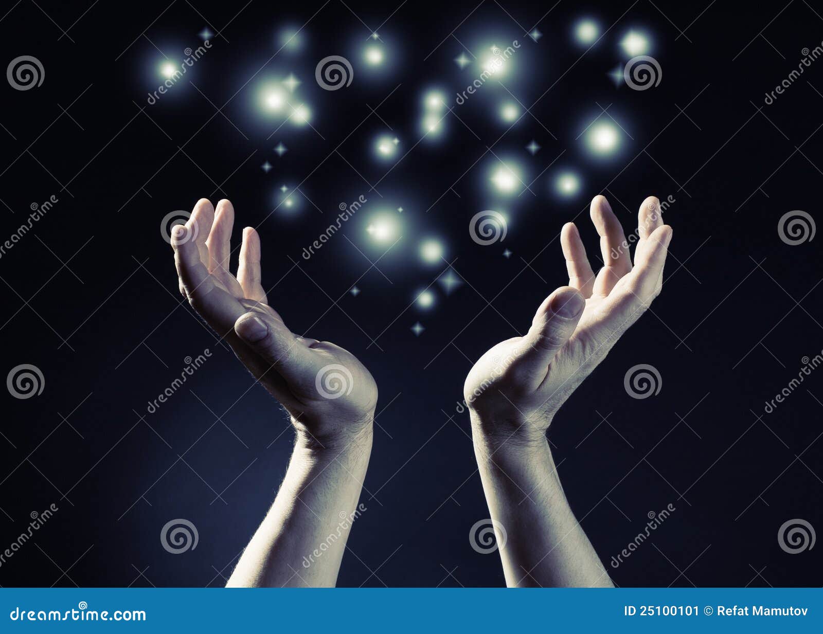 Hands and glow light stock image. Image of prayer, fingers - 25100101
