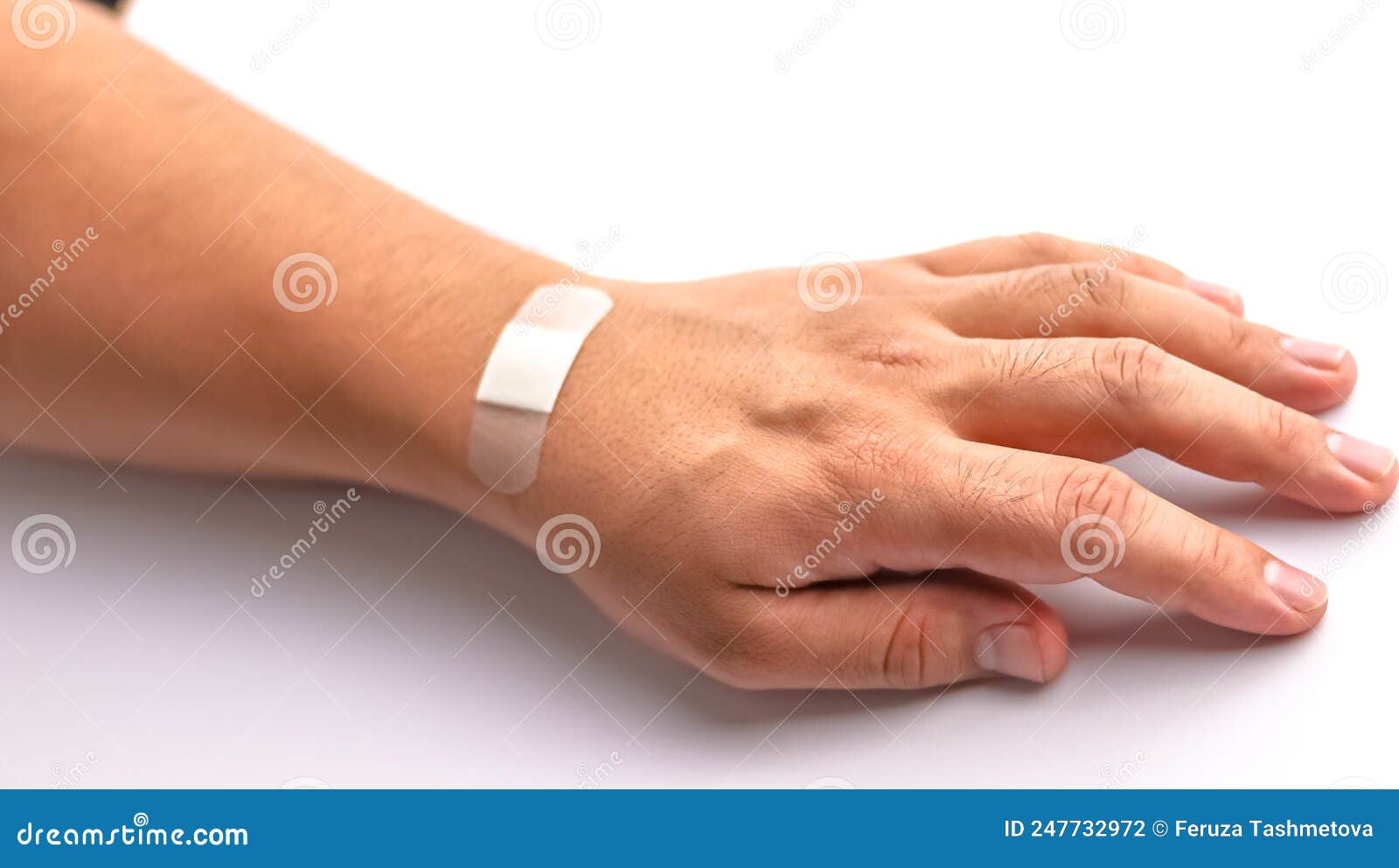 Hands glue plaster on hand stock photo. Image of hands - 247732972