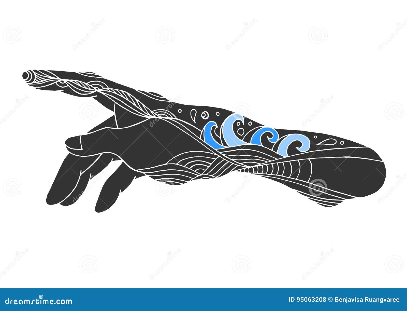 Hands of God, Vector Hand Drawn Design Illustration Stock Vector ...
