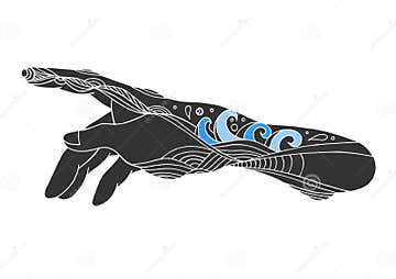 Hands of God, Vector Hand Drawn Design Illustration Stock Vector ...