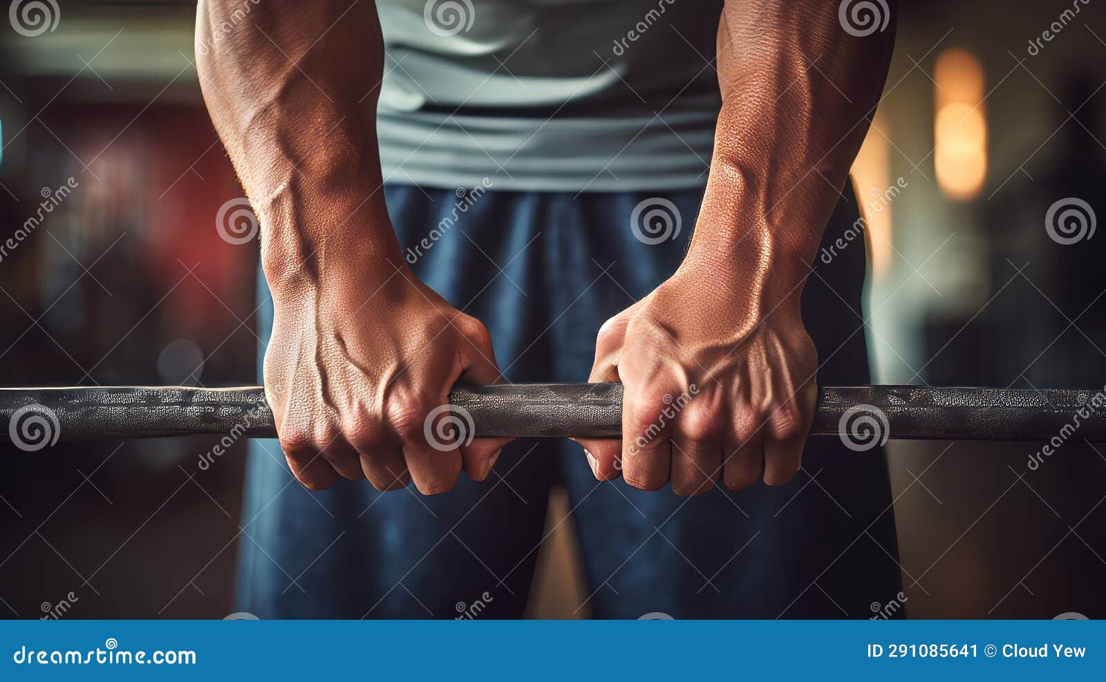Hands Gripping Barbell stock illustration. Illustration of male - 291085641