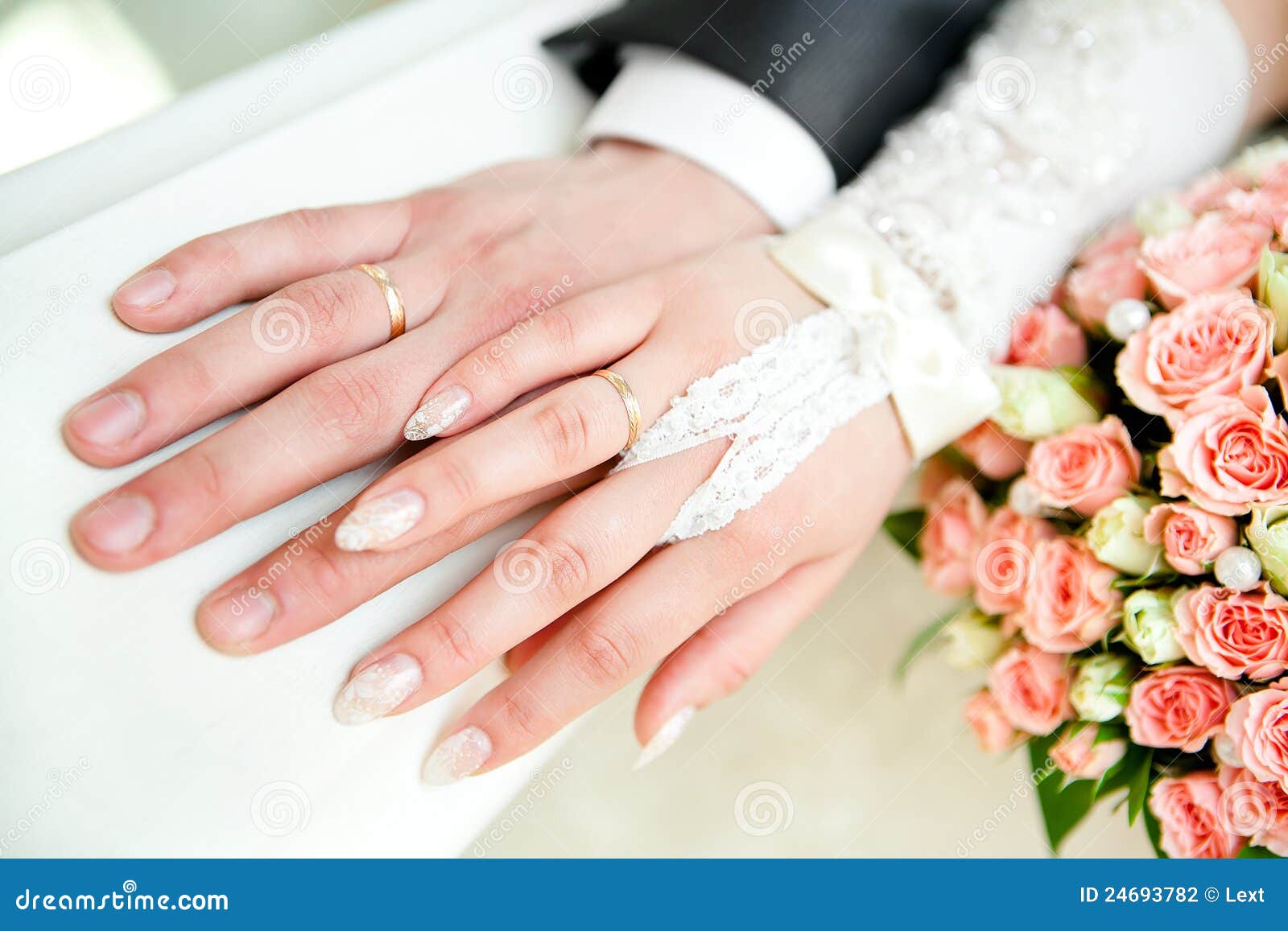 Hands of the Groom and the Bride Stock Photo - Image of human ...