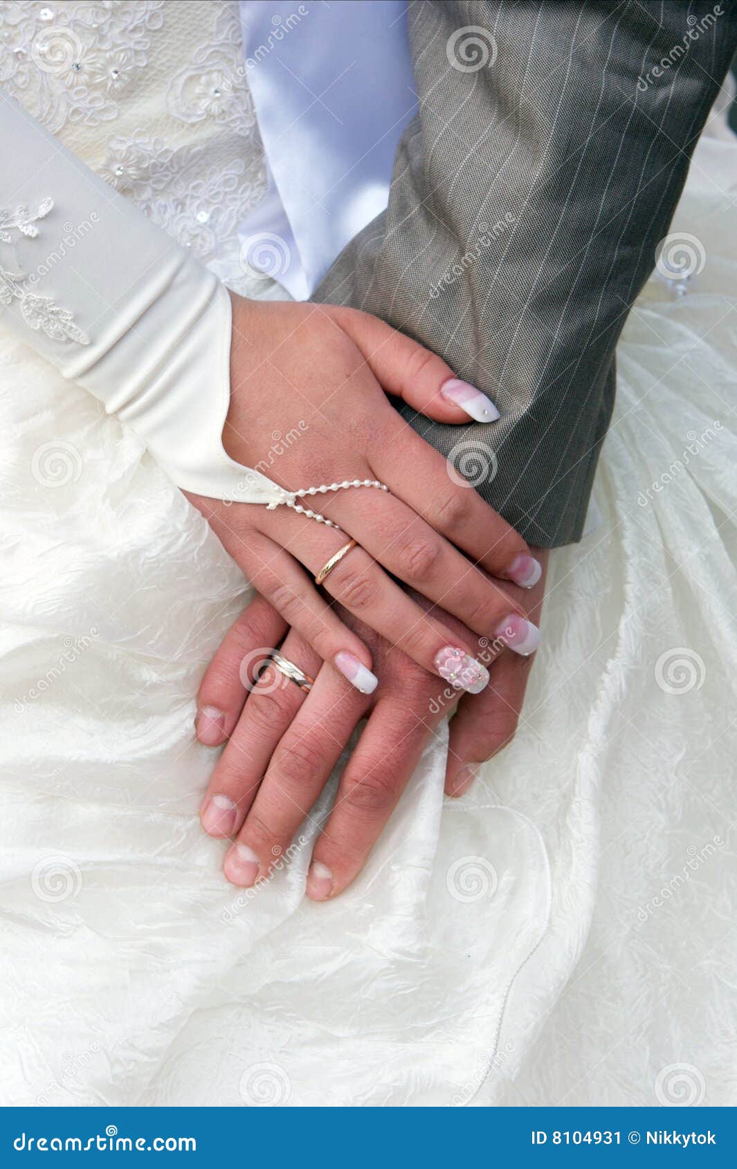 Hands of groom and bride stock image. Image of happiness - 8104931