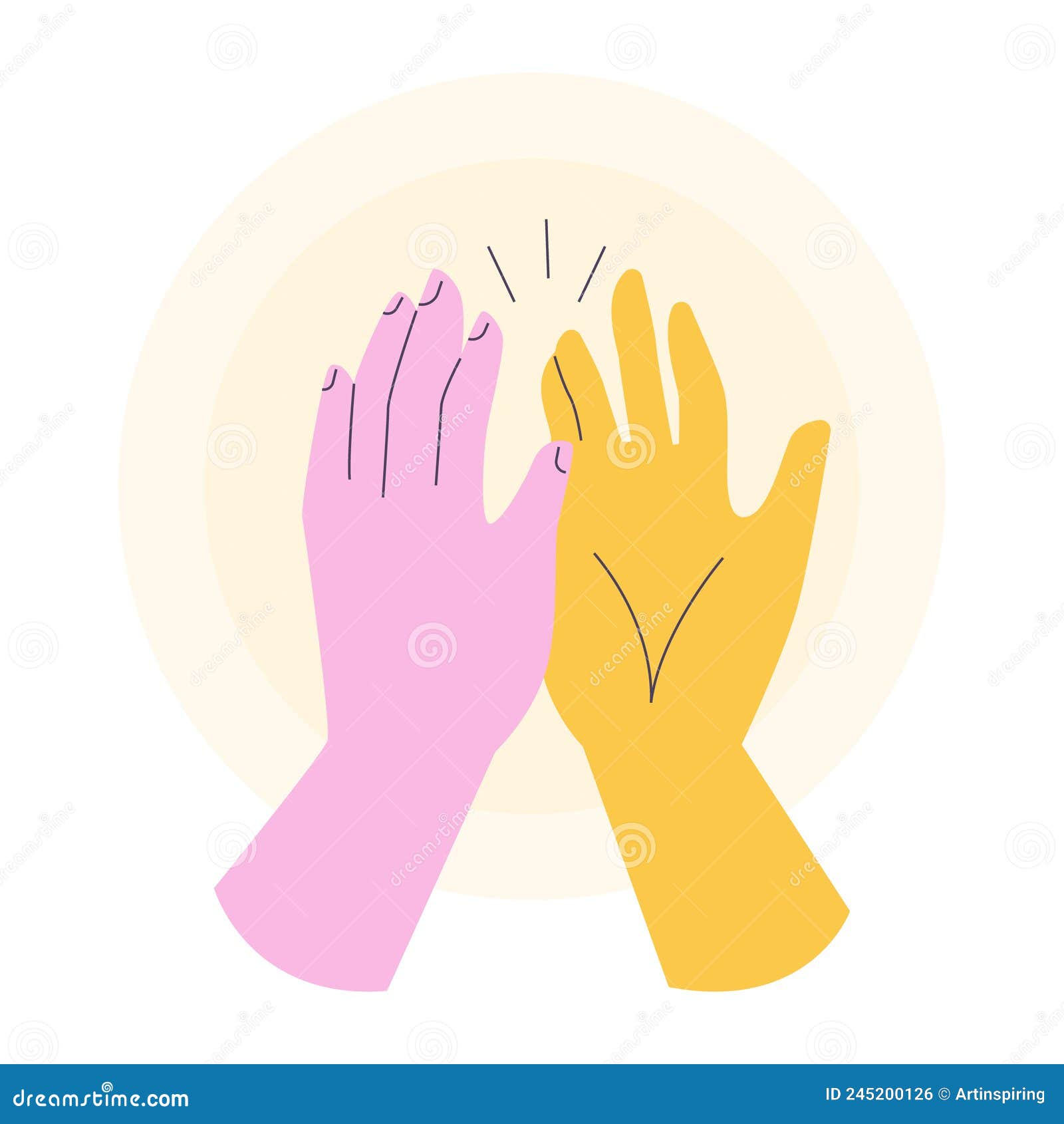 Hands of Group of People Putting Together. Characters Supporting Stock ...