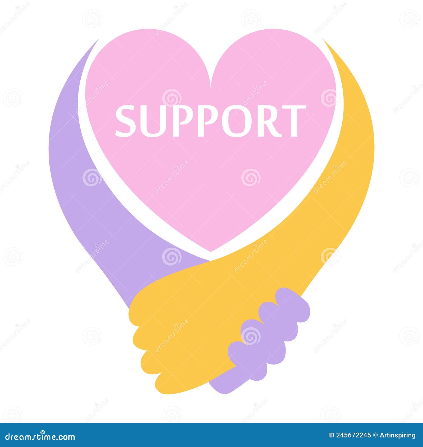 Hands of Group of People Putting Together. Characters Supporting Stock ...