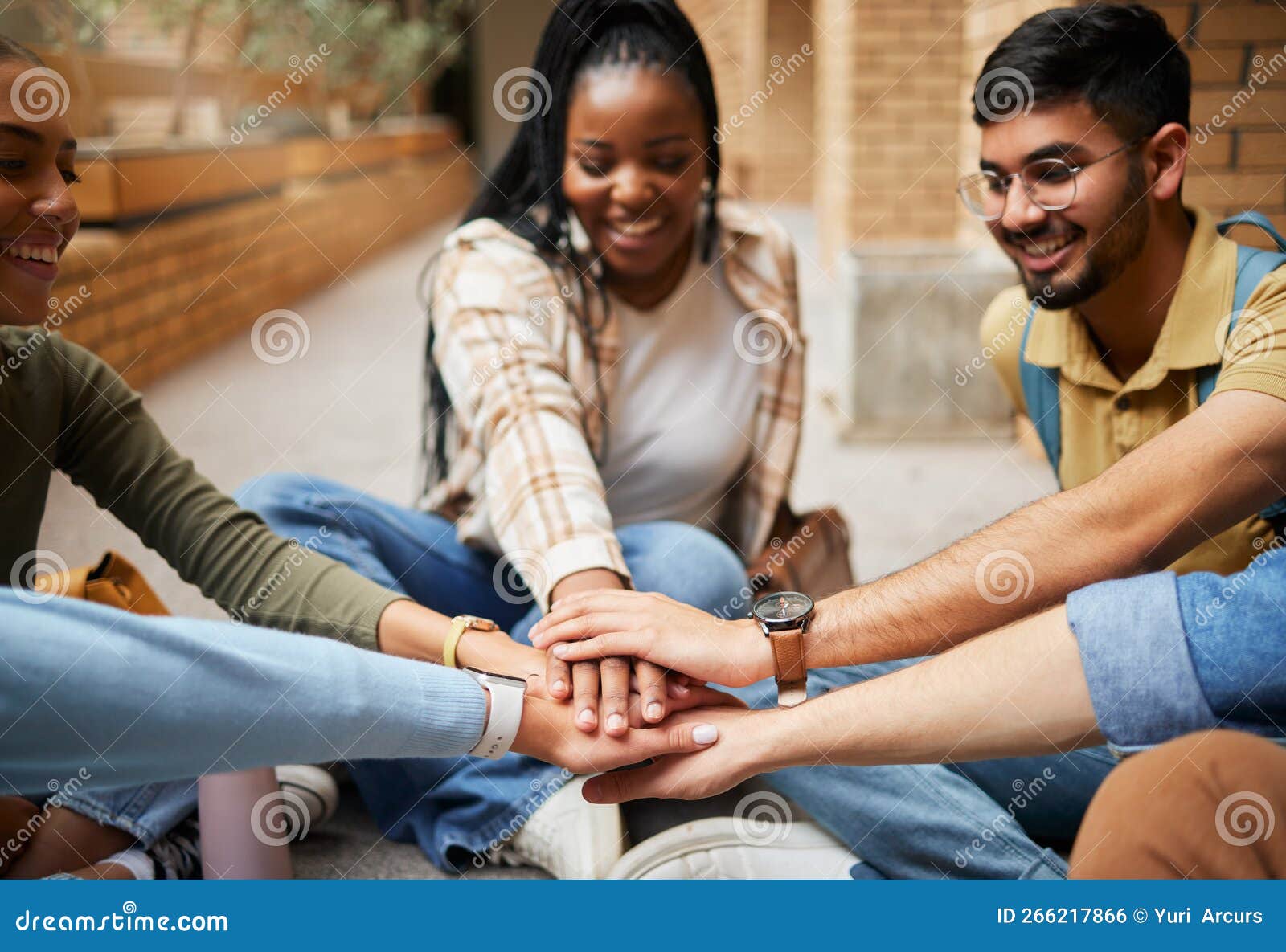 Hands, Group and Teamwork of Students in University for Collaboration ...