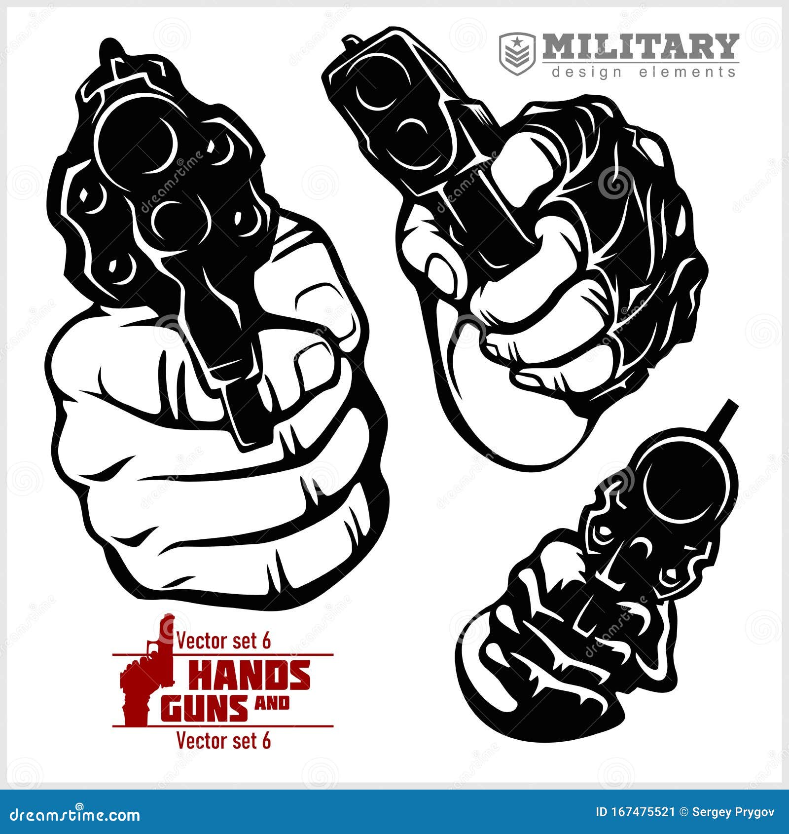 Hands with Guns - Pistol Pointed. at Gunpoint Stock Vector ...