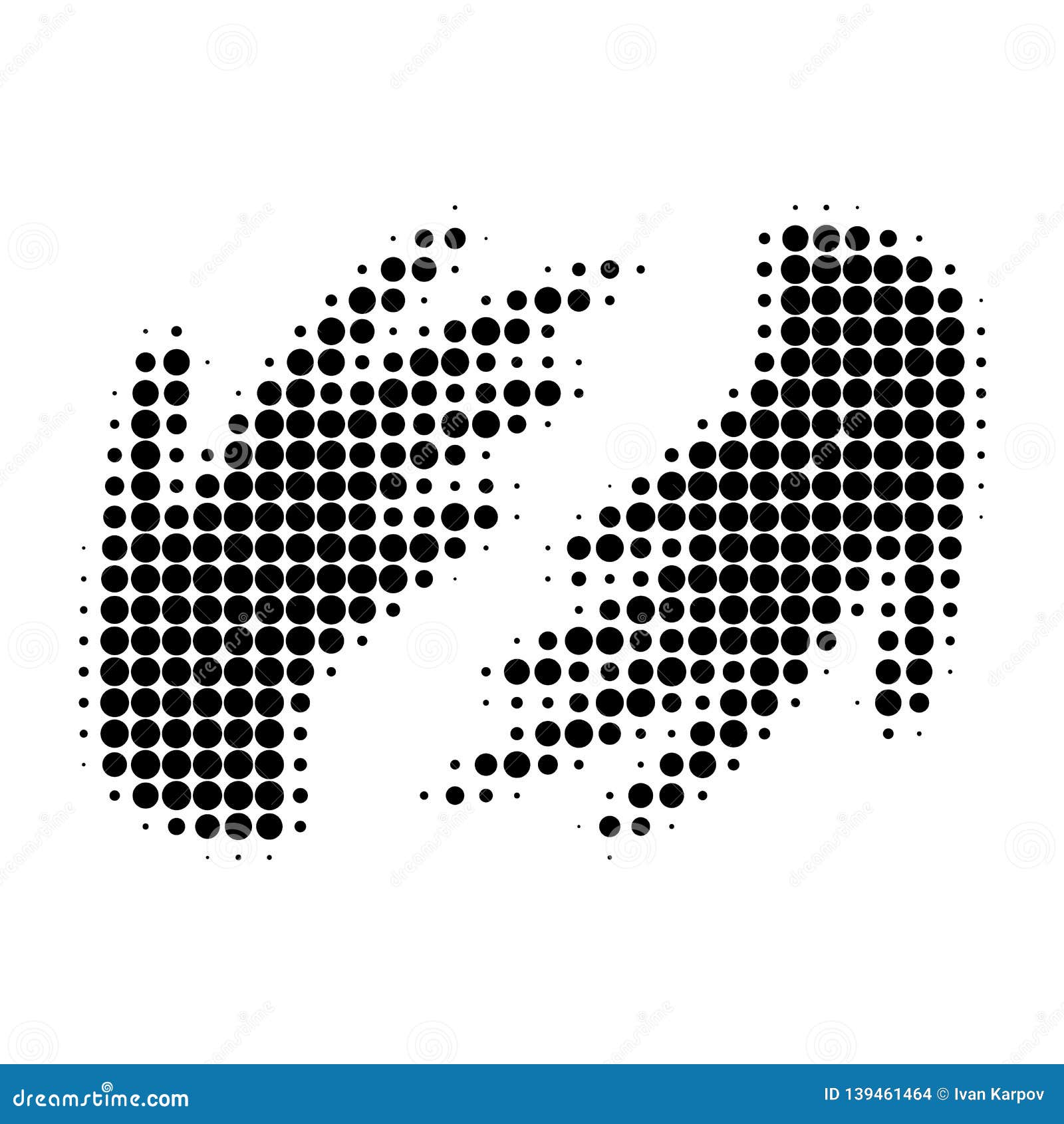Hands Halftone Dotted Icon stock vector. Illustration of dots - 139461464