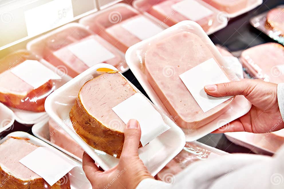 Hands with ham stock photo. Image of hand, industry - 286674856