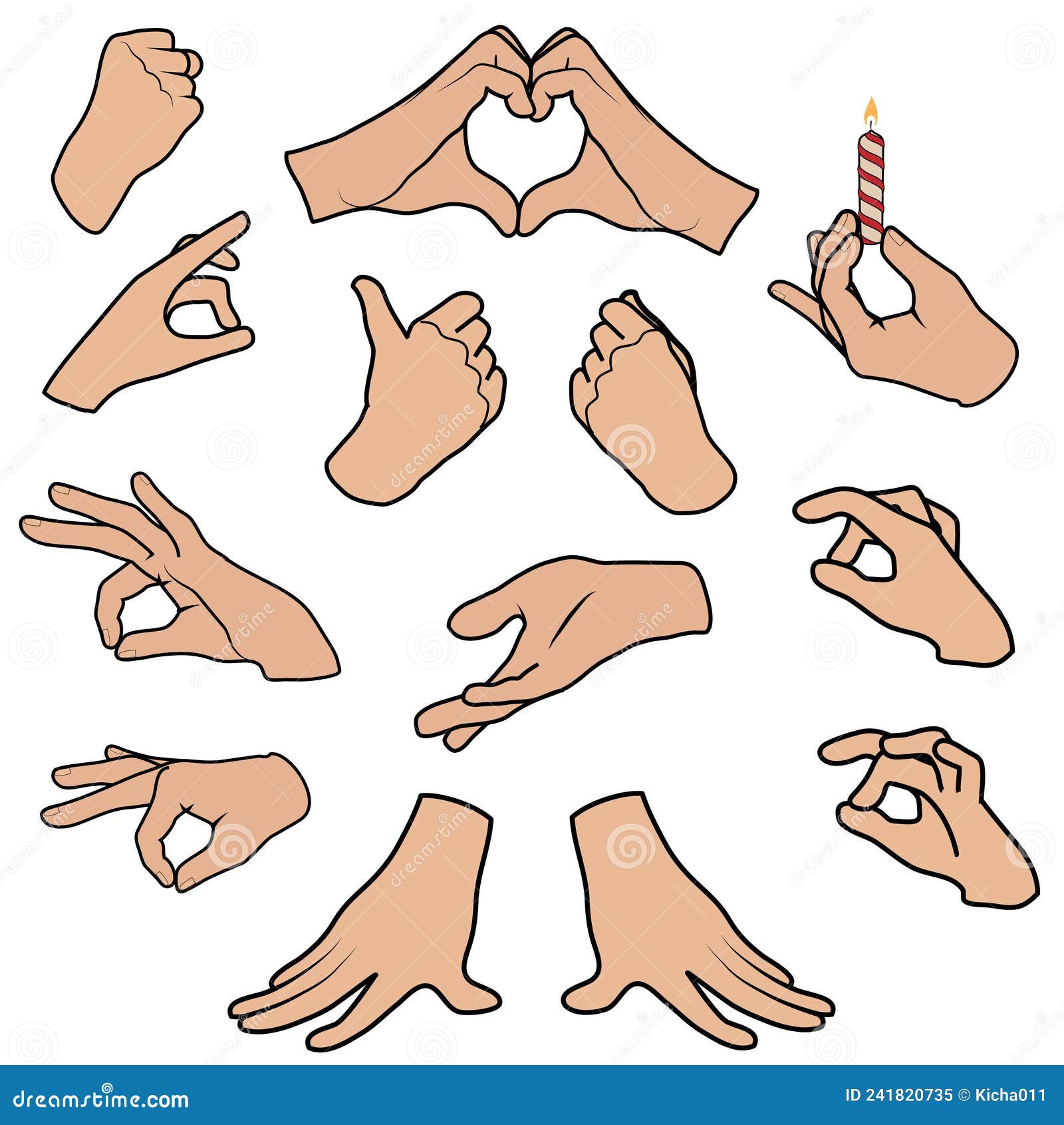 Hands stock illustration. Illustration of cartoon, fist - 241820735