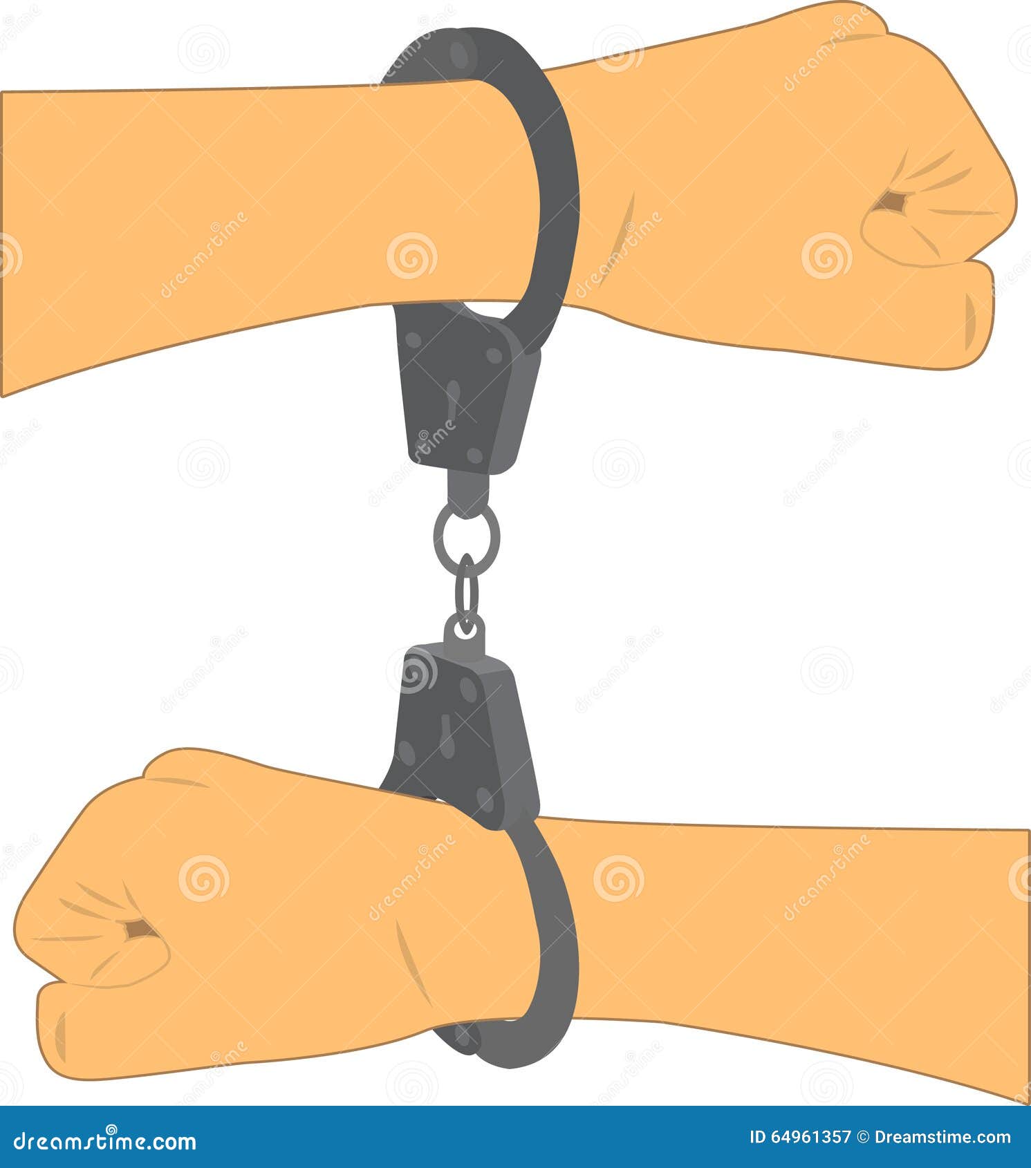 Hands Handcuffed Tethered To A Credit Card Shaped Like Infinity Cartoon ...