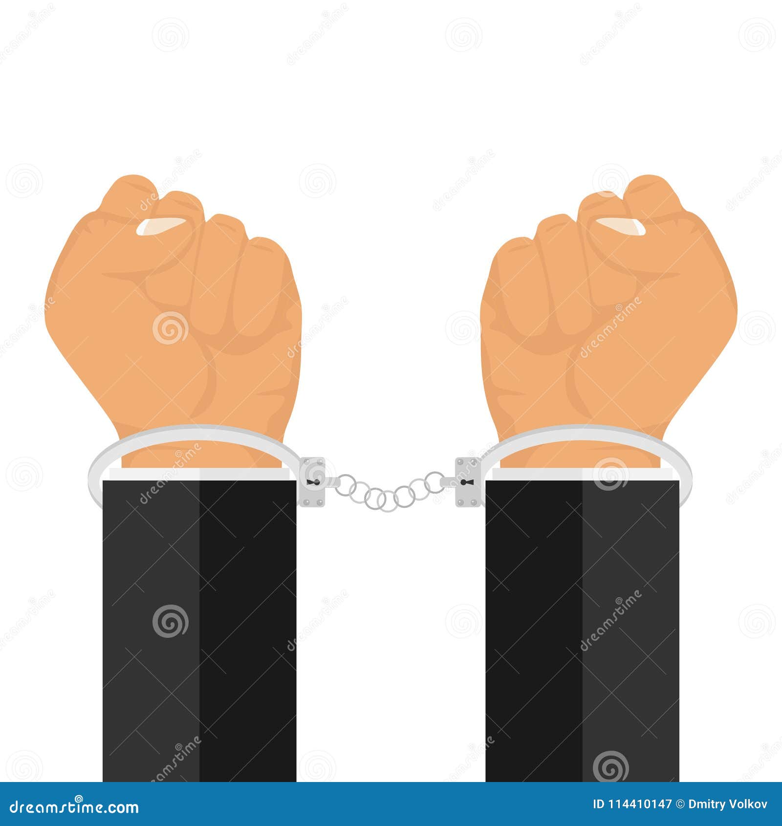 Hands in Handcuffs. Cuffs are Handcuffed Stock Vector - Illustration of ...