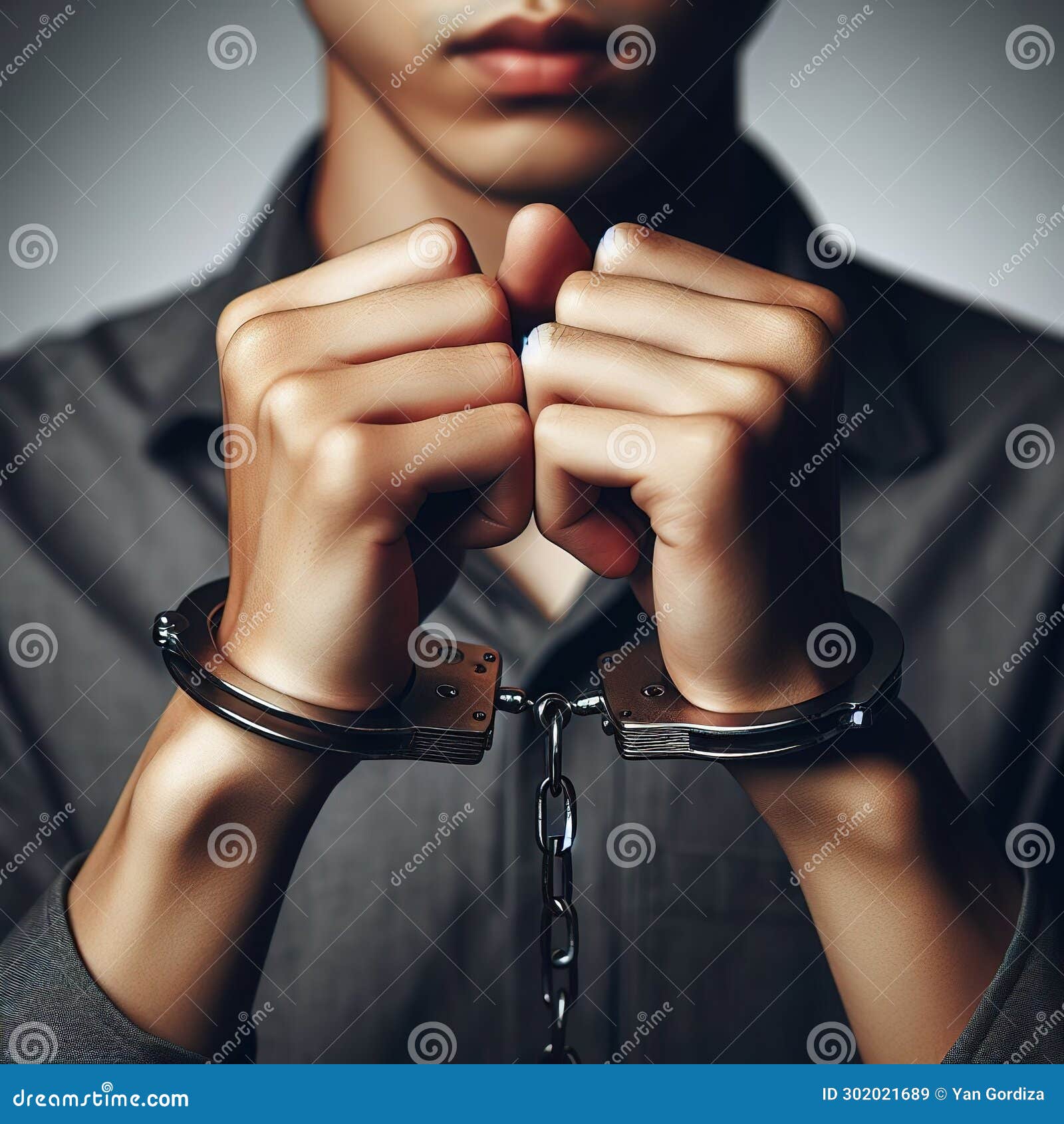 Hands in Handcuffs. Generative AI Stock Image - Image of handcuff ...