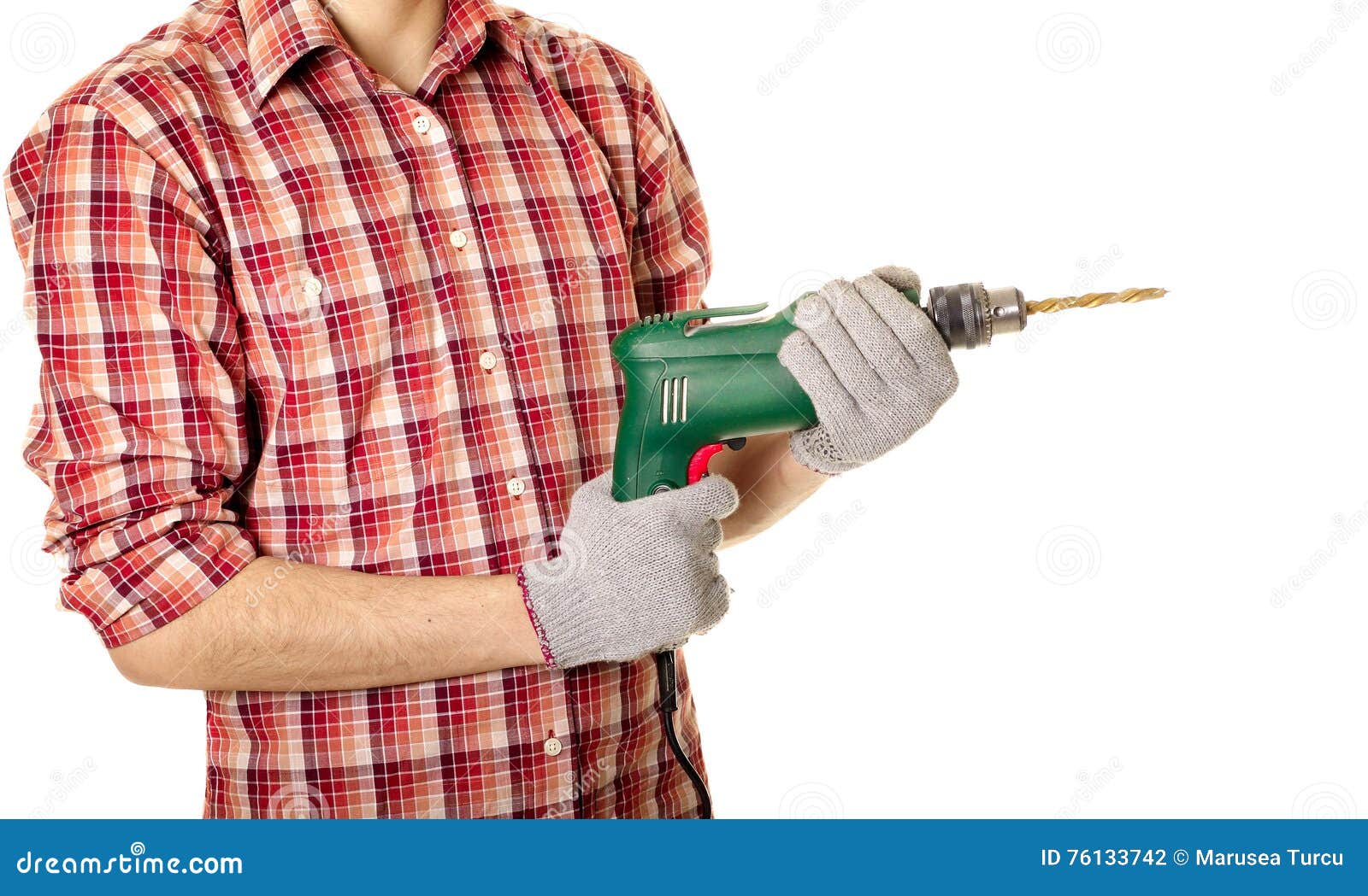 Hands Handling an Electric Drilling Machine Stock Photo - Image of ...