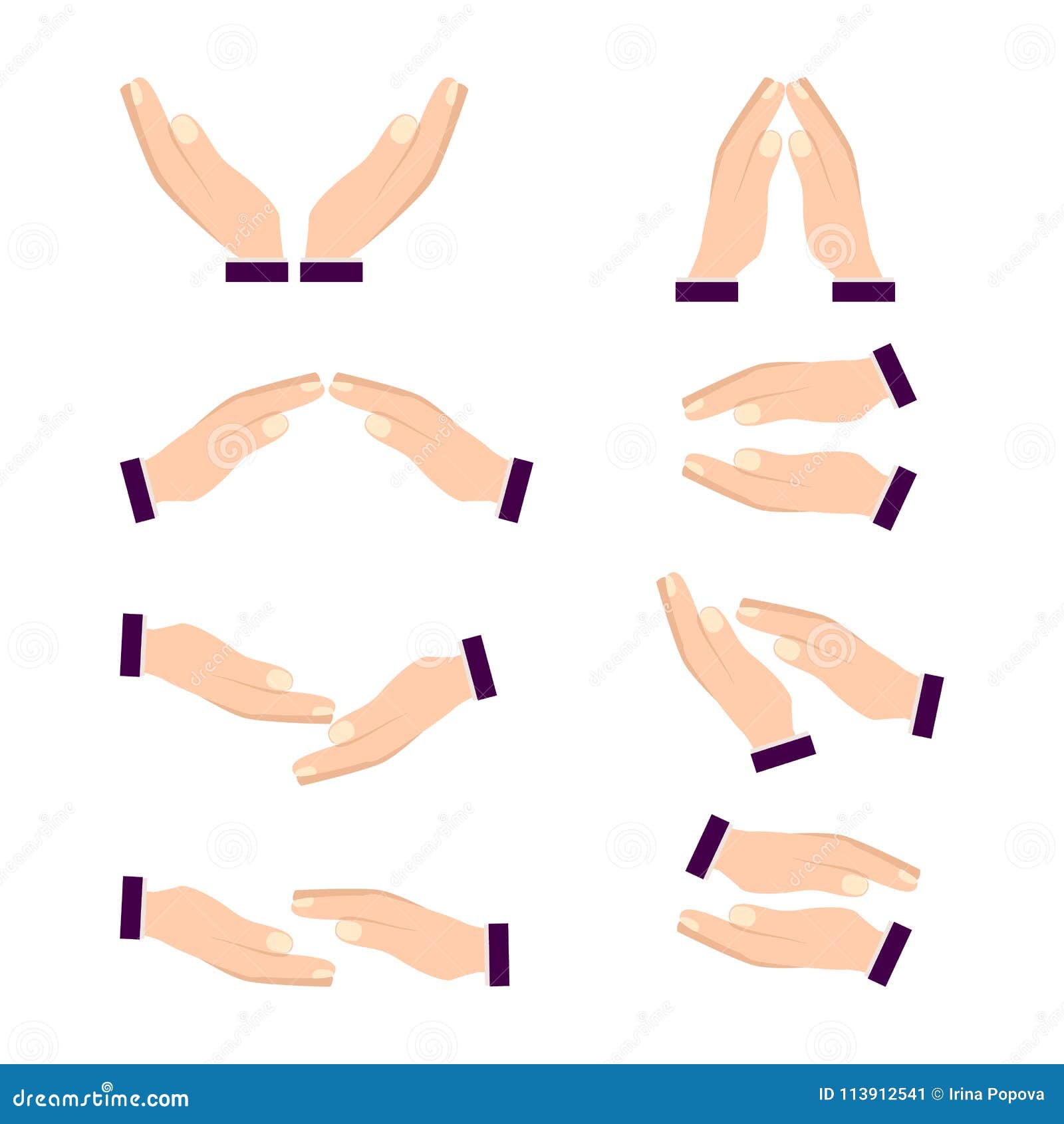 Hands Different Positions Stock Illustrations – 173 Hands Different ...